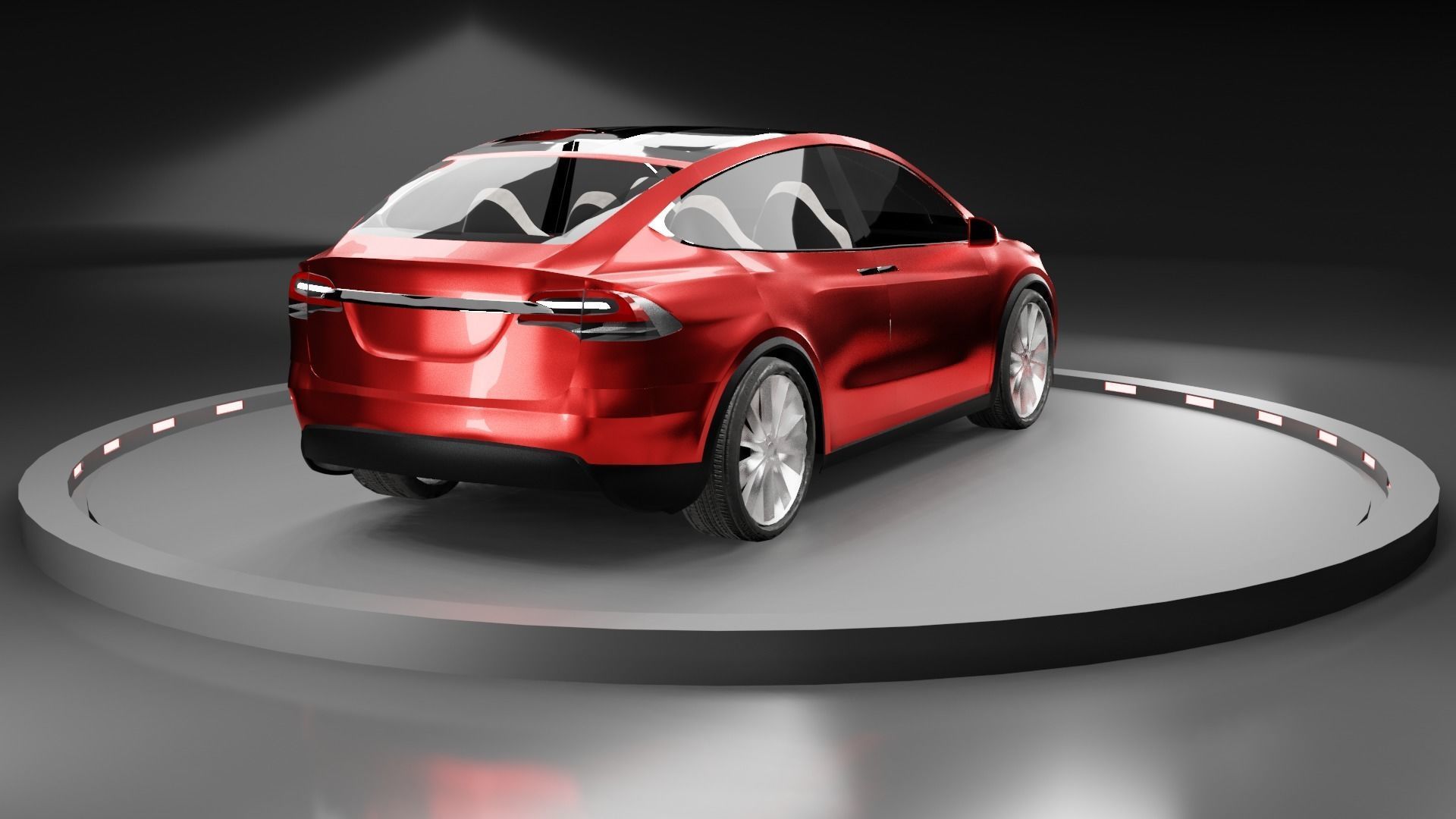 Tesla Model X 2019 Red Car 3D model | CGTrader