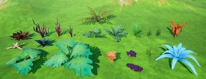 3D model Scifi Magical Plants Lowpoly Handpainted VR / AR / low-poly ...