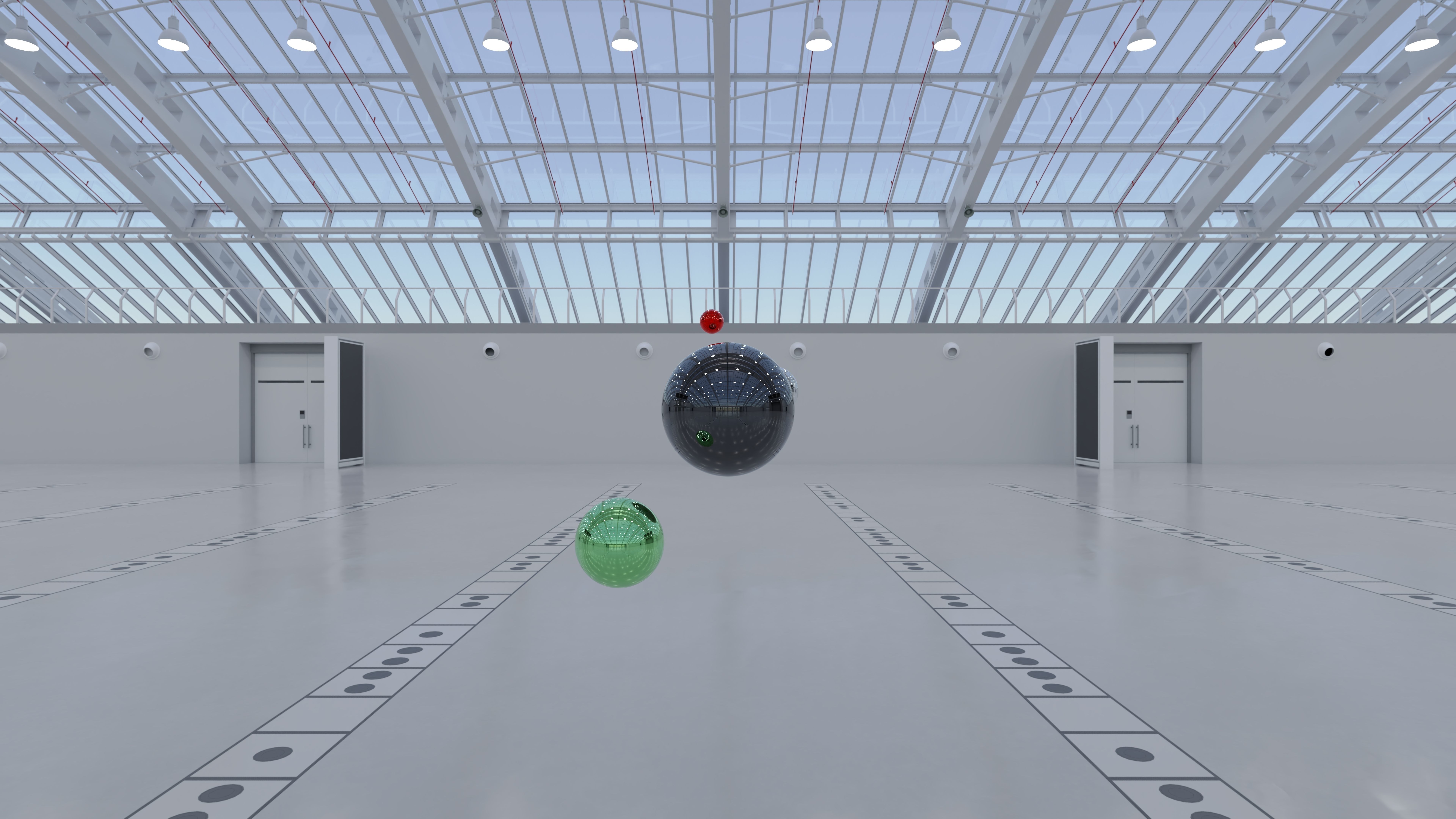 Texture HDRI - Exhibition Hall Interior 3 - 16384x8192 VR / AR / low ...