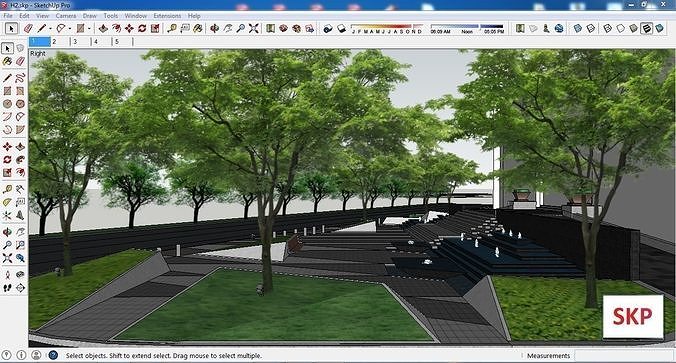 Sketchup Landscape Park H2 free 3D model | CGTrader