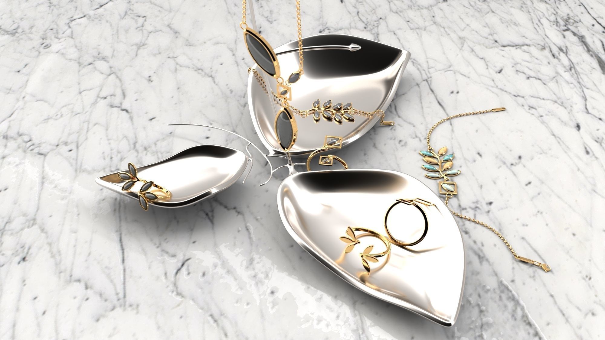 001 jewelry set free 3D model 3D printable | CGTrader