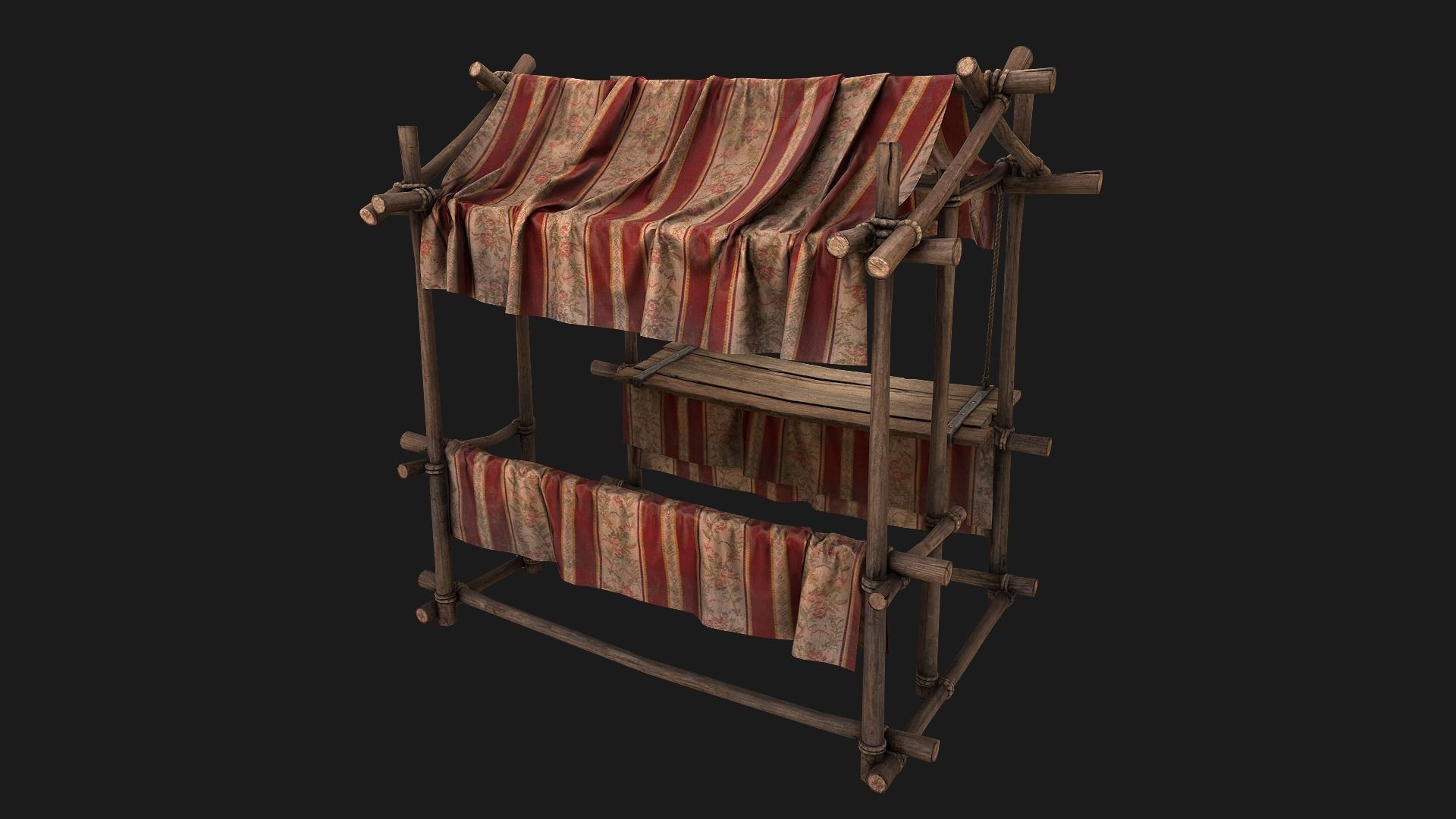 3D model Medieval Fair Stall Red VR / AR / low-poly | CGTrader