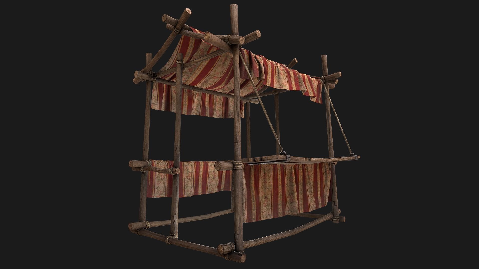 3D model Medieval Fair Stall Red VR / AR / low-poly | CGTrader