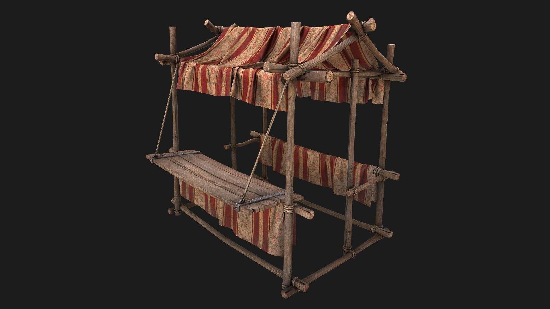 3D model Medieval Fair Stall Red VR / AR / low-poly | CGTrader