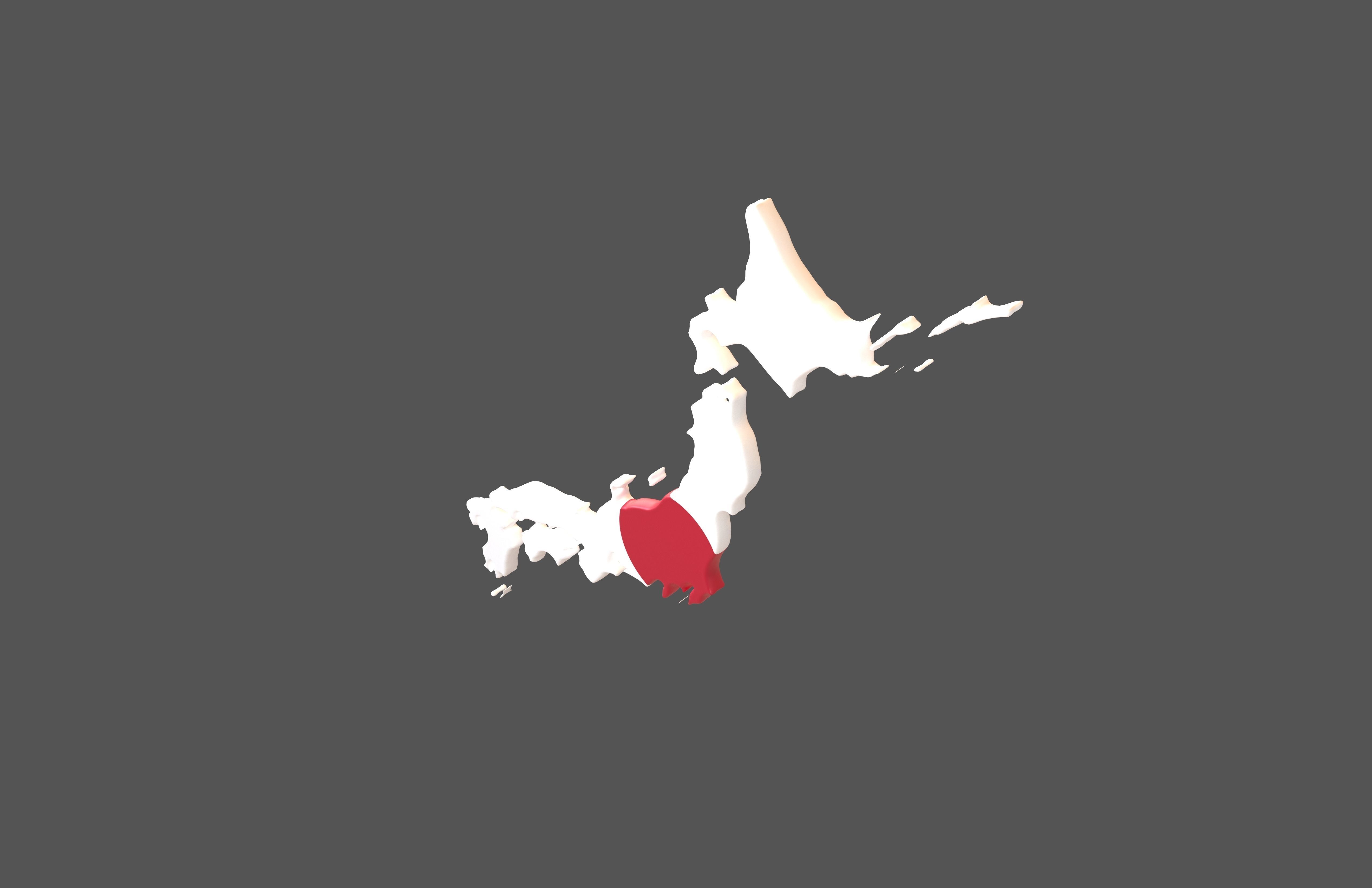 3D model Japan Map v1 001 VR / AR / low-poly | CGTrader