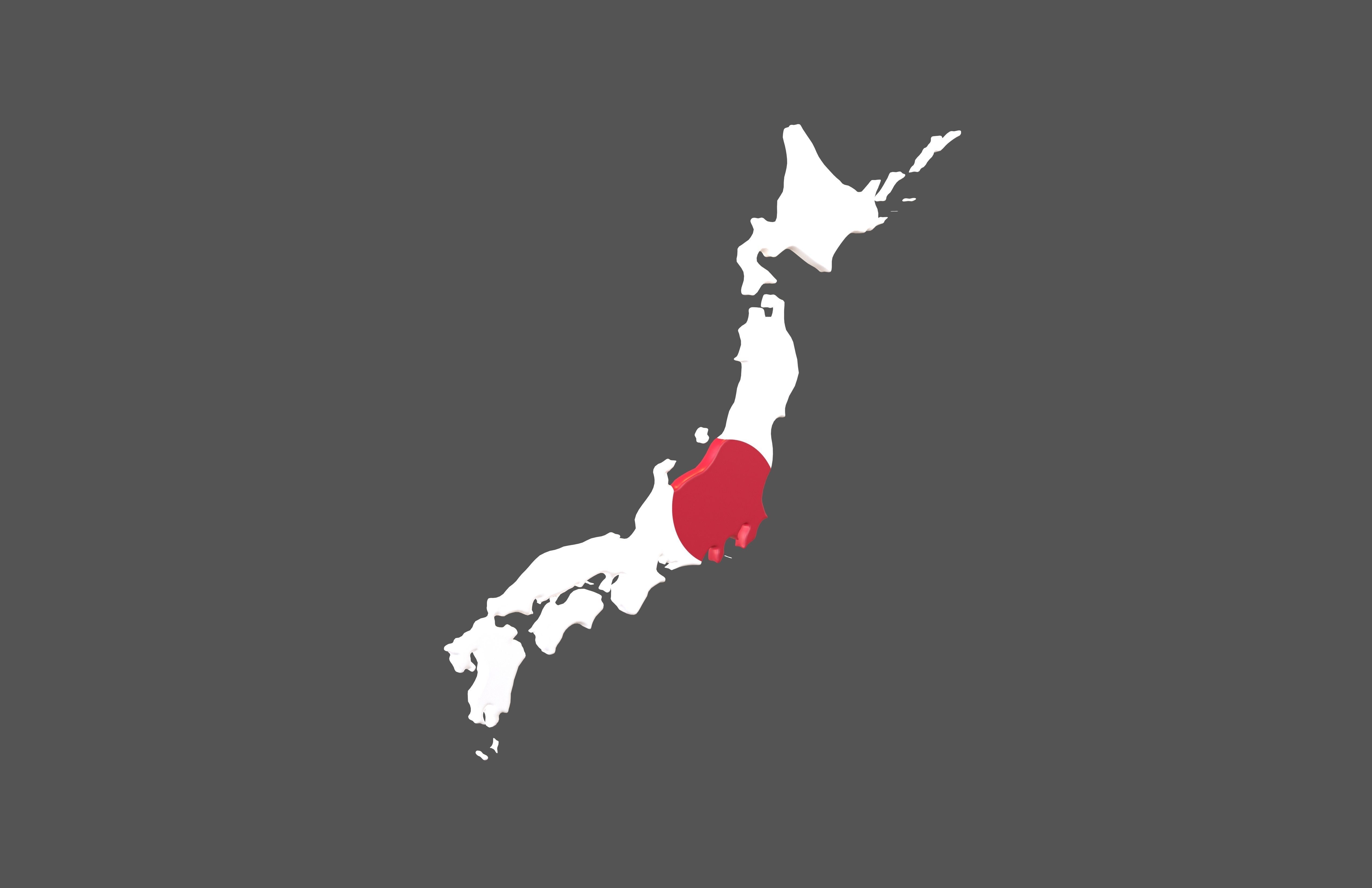 3D model Japan Map v1 001 VR / AR / low-poly | CGTrader