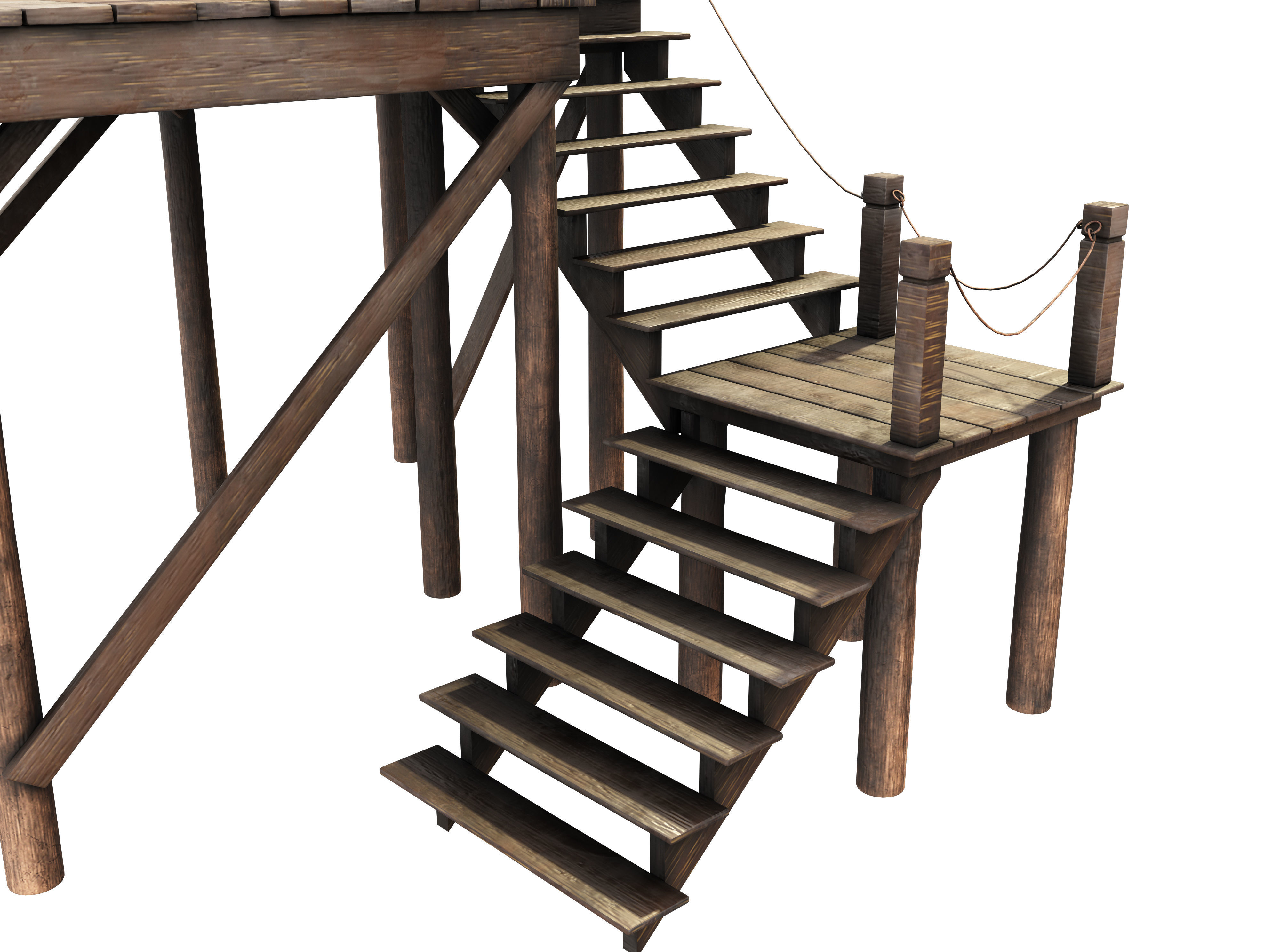 3D model Medieval Triple Gallows VR / AR / low-poly | CGTrader