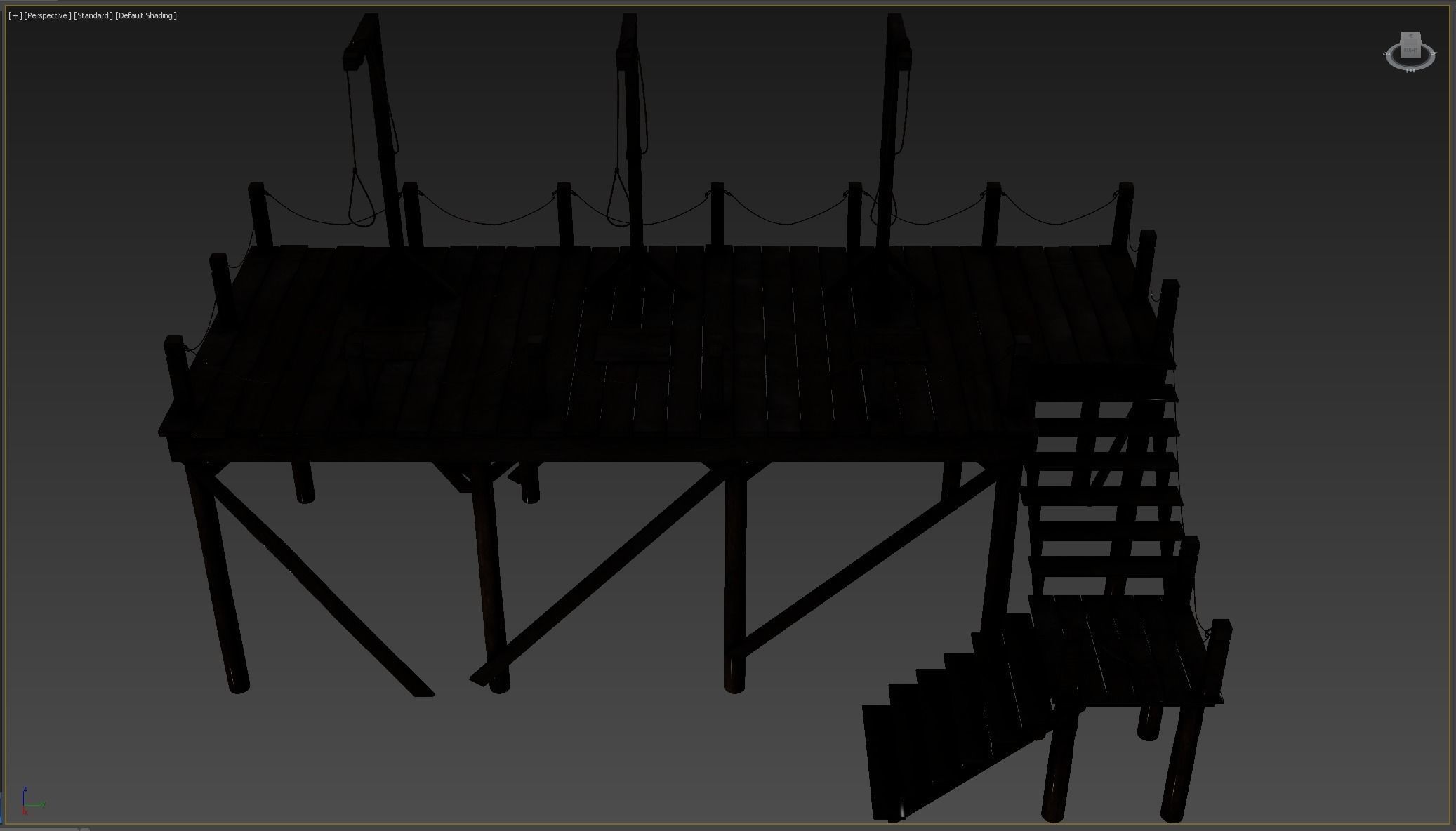 3D model Medieval Triple Gallows VR / AR / low-poly | CGTrader