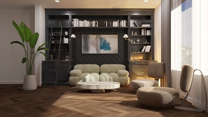 Library Design 3D model | CGTrader