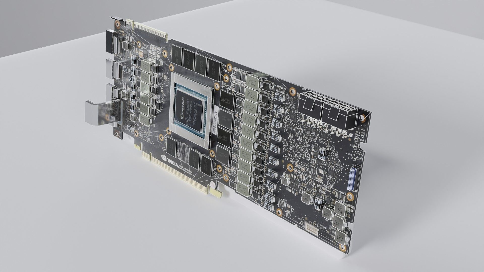 NVIDIA GeForce RTX 2080 graphics card GPU - no heatsink 3D model | CGTrader