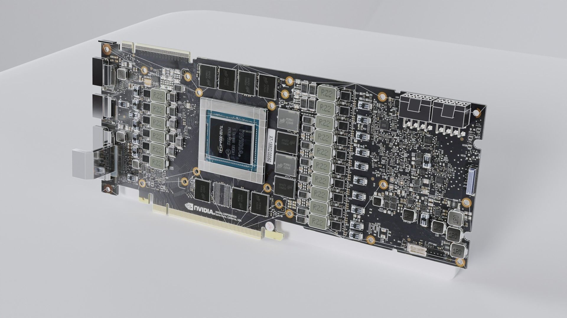 NVIDIA GeForce RTX 2080 graphics card GPU - no heatsink 3D model | CGTrader