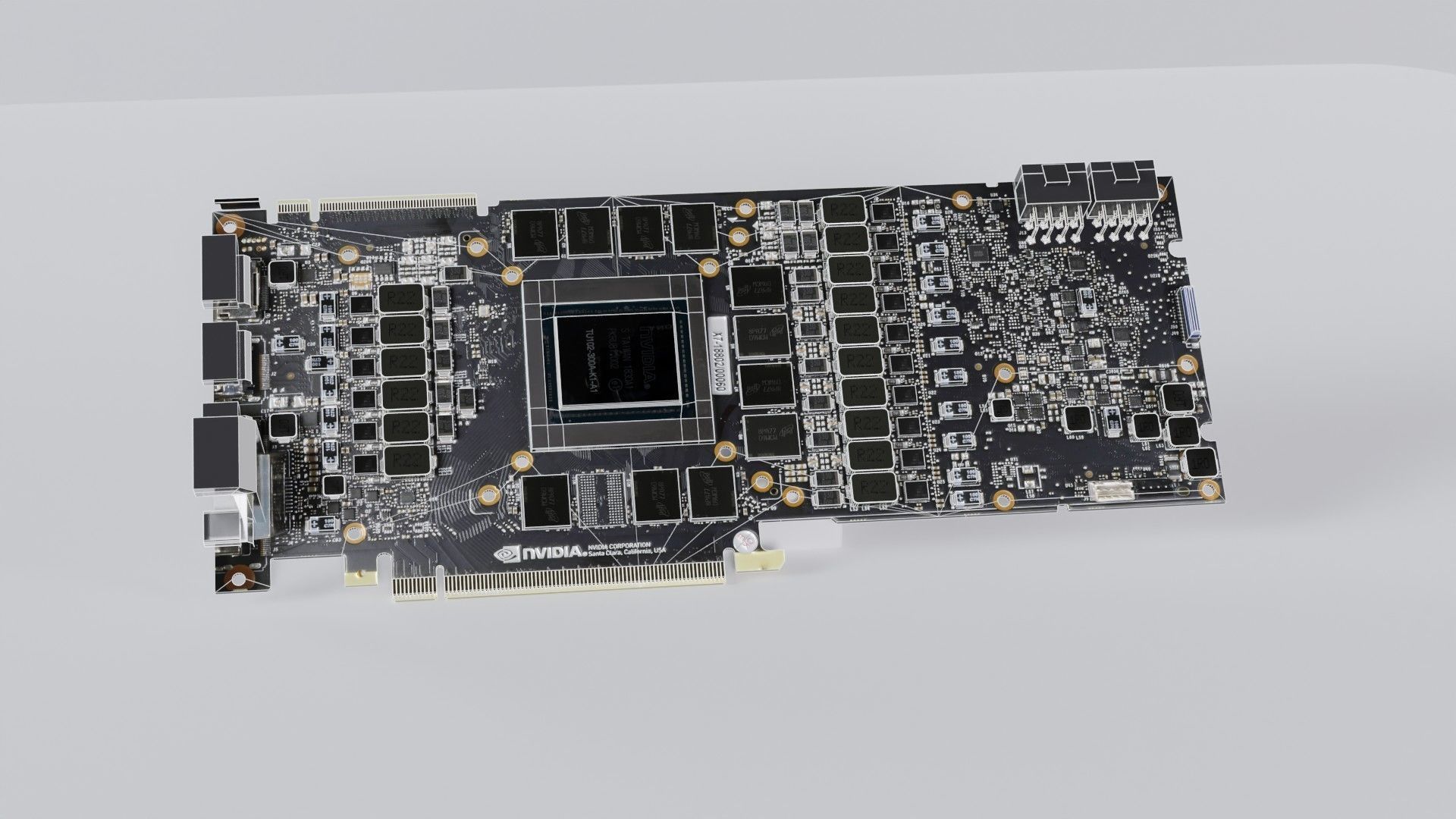 NVIDIA GeForce RTX 2080 graphics card GPU - no heatsink 3D model | CGTrader