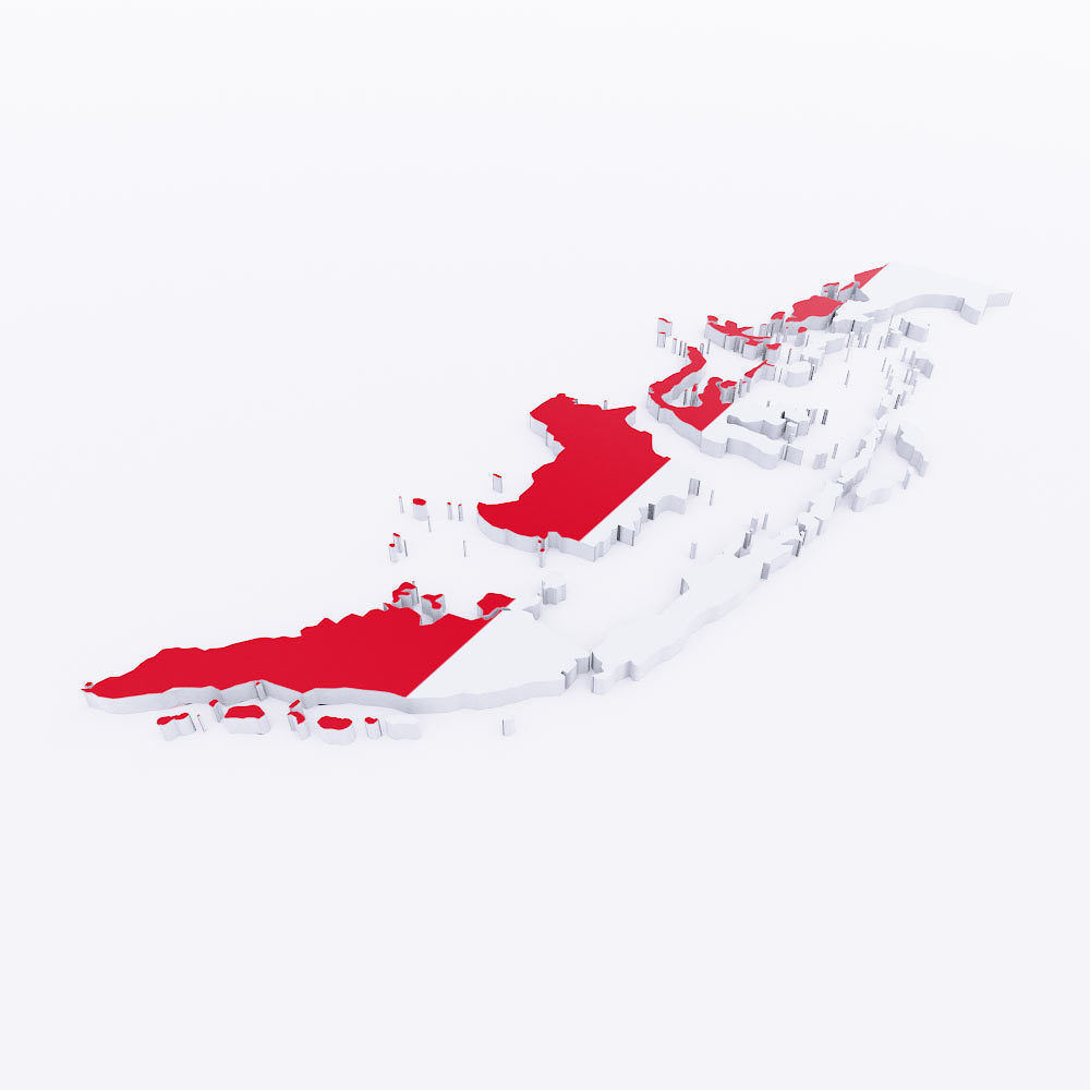 Indonesia map 3d model 3D model | CGTrader