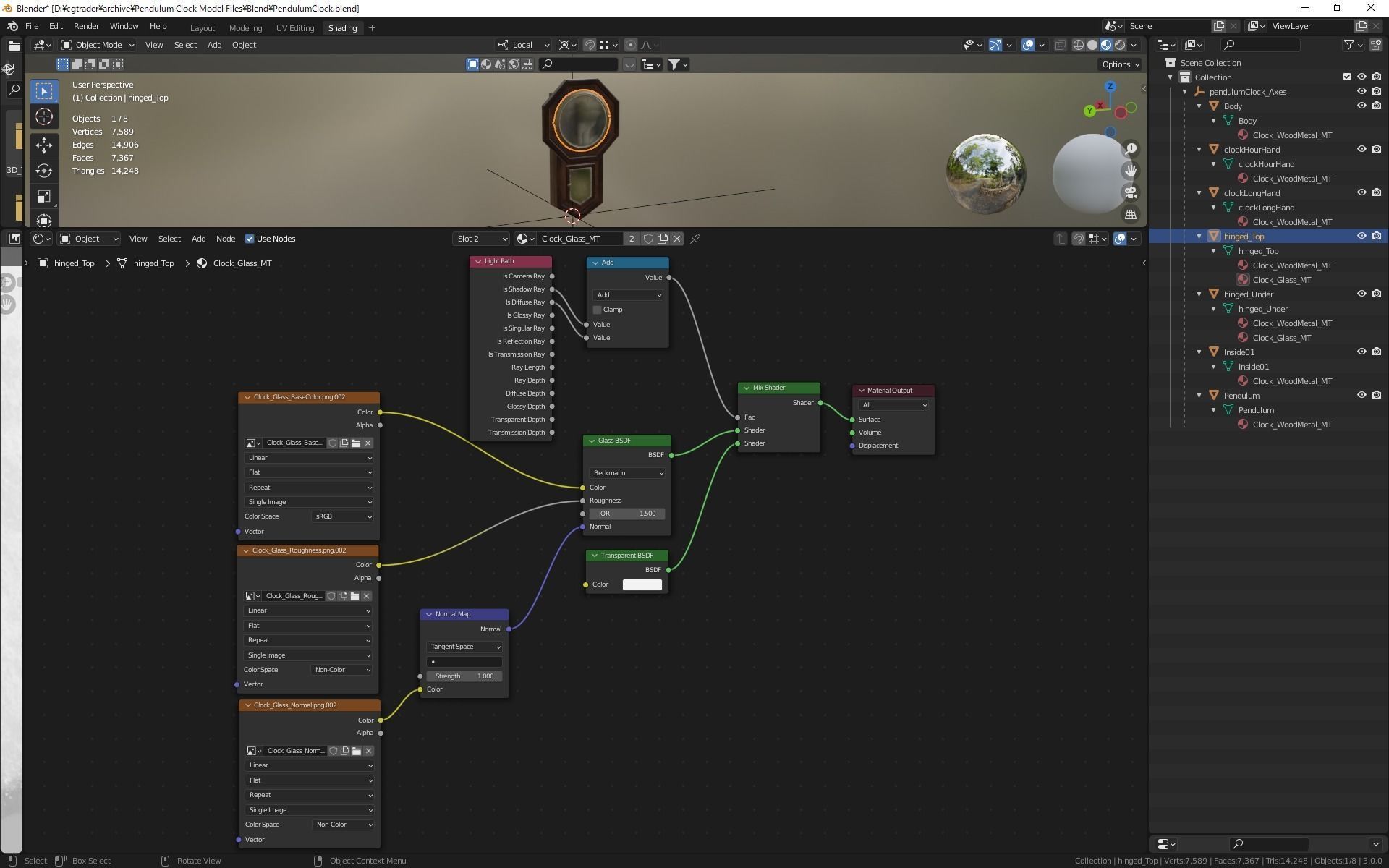 Pendulum Clock 3D model | CGTrader