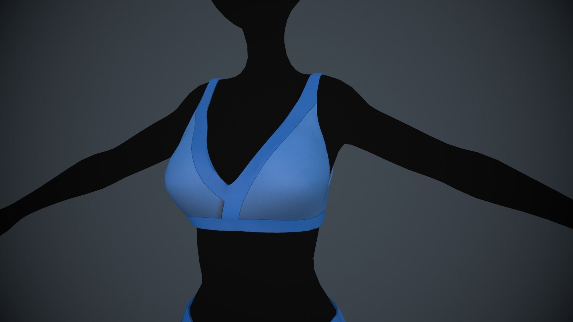 3D model Female Blue Bra and Underwear VR / AR / low-poly | CGTrader