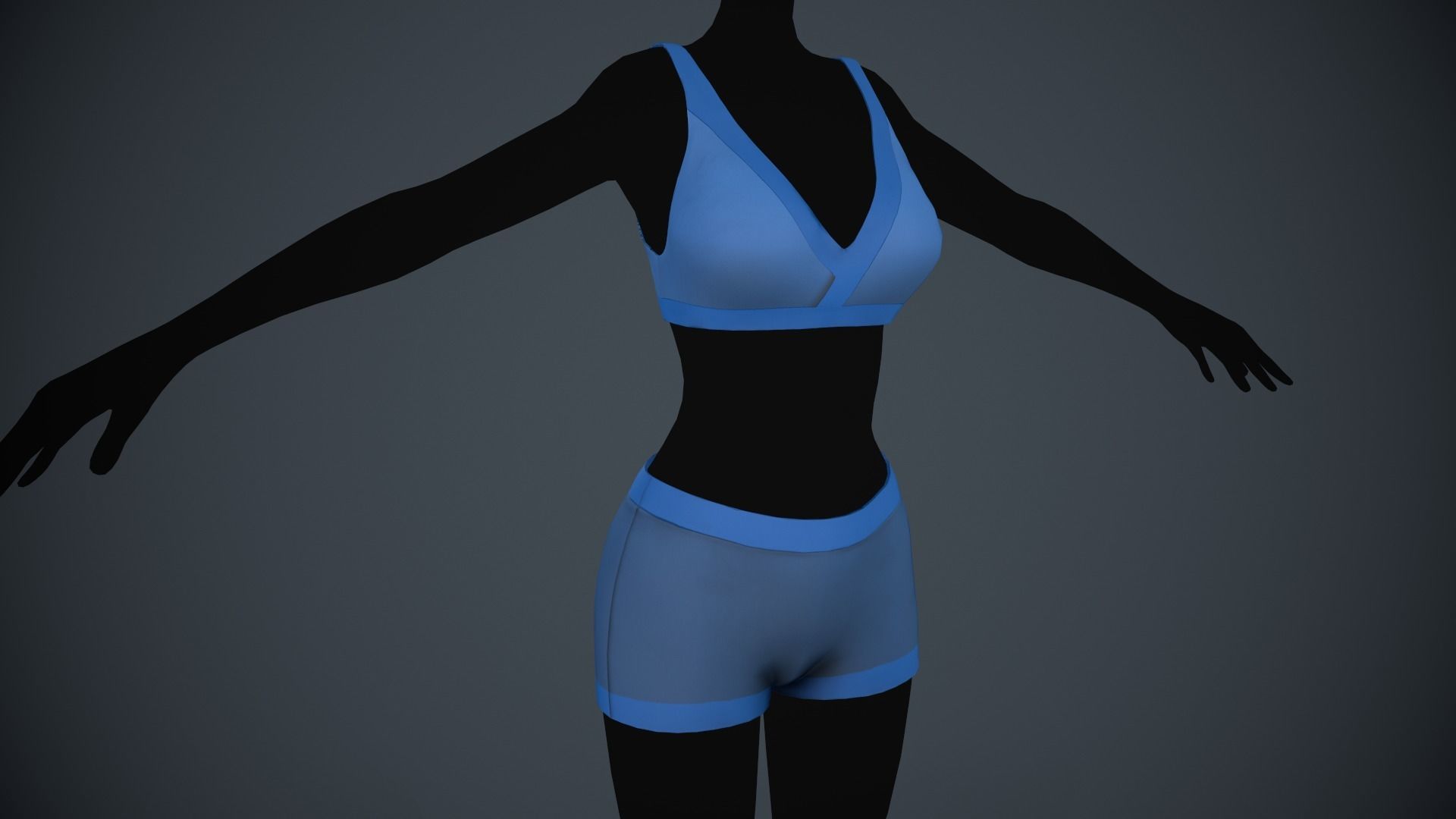 3D model Female Blue Bra and Underwear VR / AR / low-poly | CGTrader