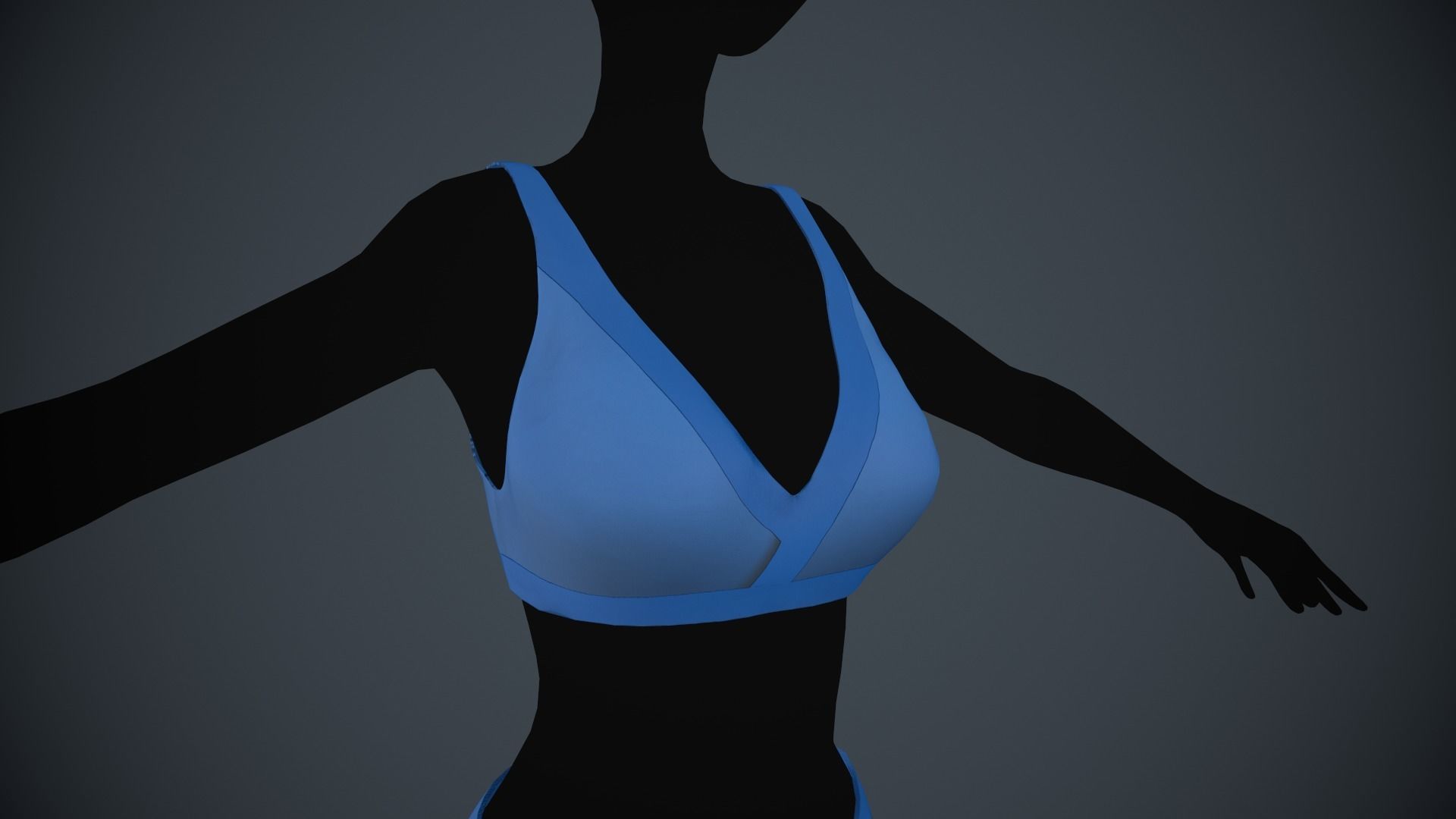 3D model Female Blue Bra and Underwear VR / AR / low-poly | CGTrader