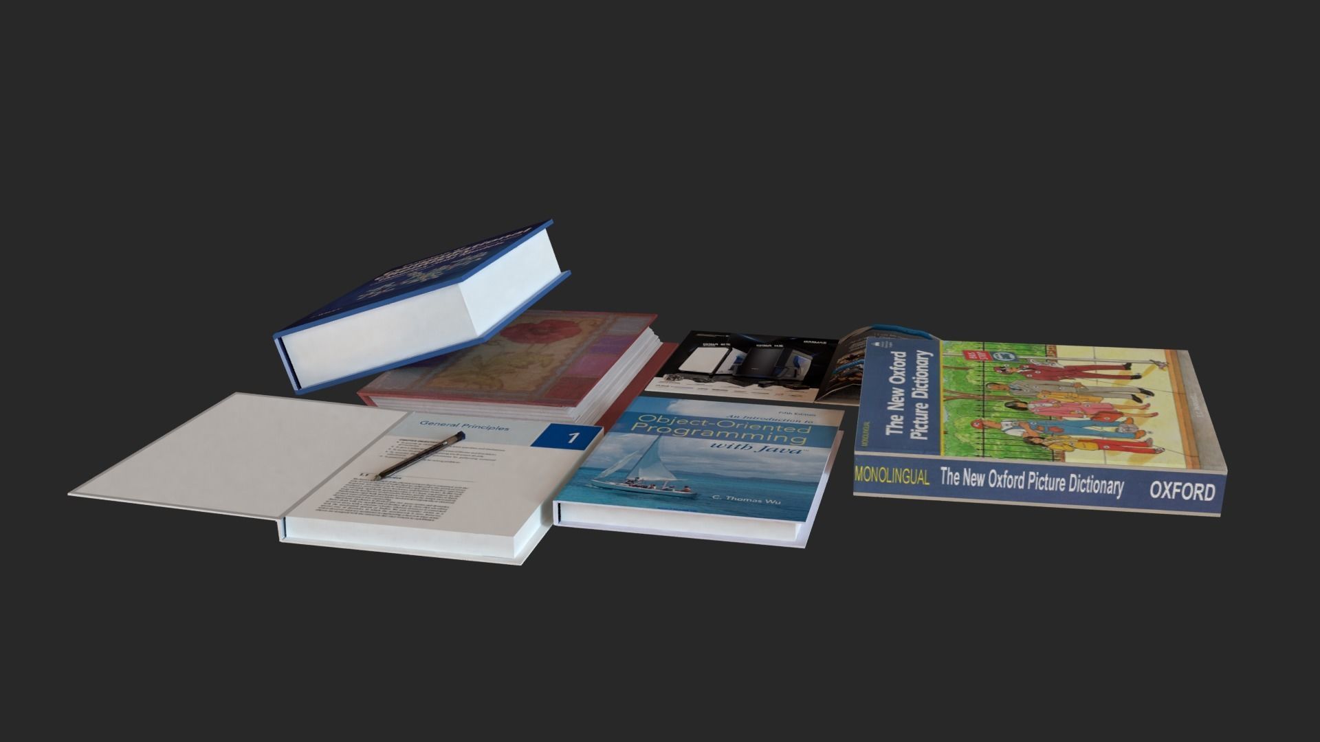 Books Magazine and Pen free VR / AR / low-poly 3D model | CGTrader