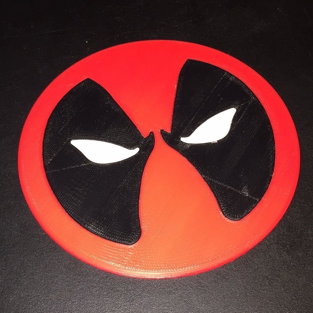 Deadpool Emblem Coaster 3D model 3D printable | CGTrader