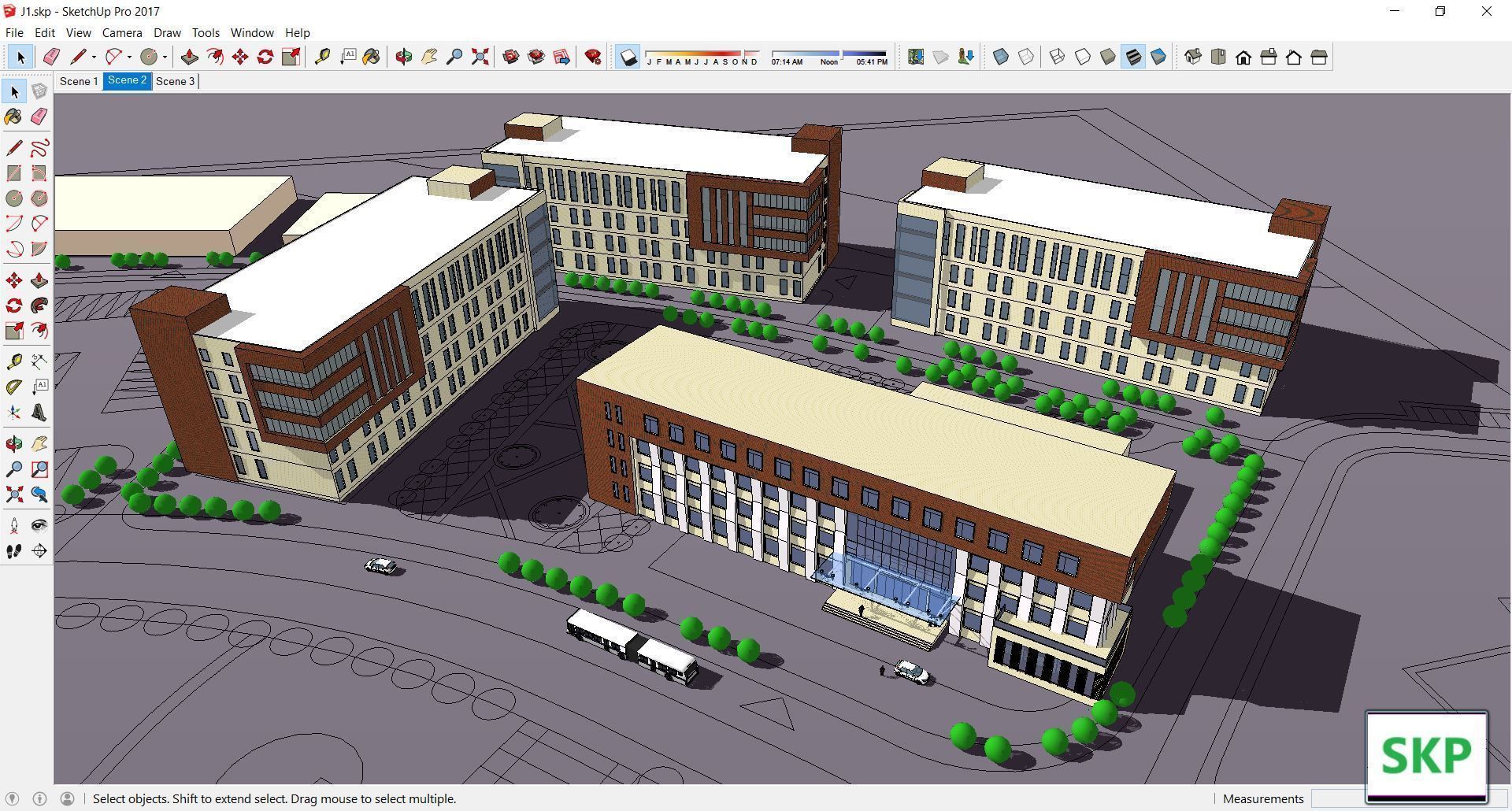 Sketchup Office building J1 free 3D model | CGTrader