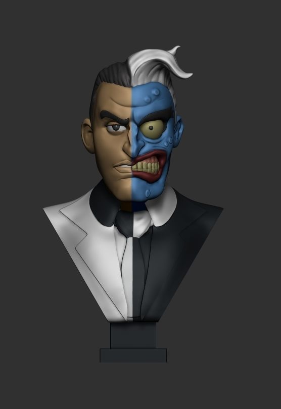 two faces batman animated series 3D model 3D printable | CGTrader