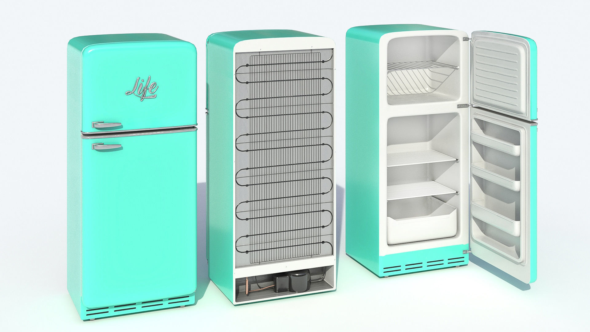 3D model Low poly Retro fridge VR / AR / low-poly | CGTrader