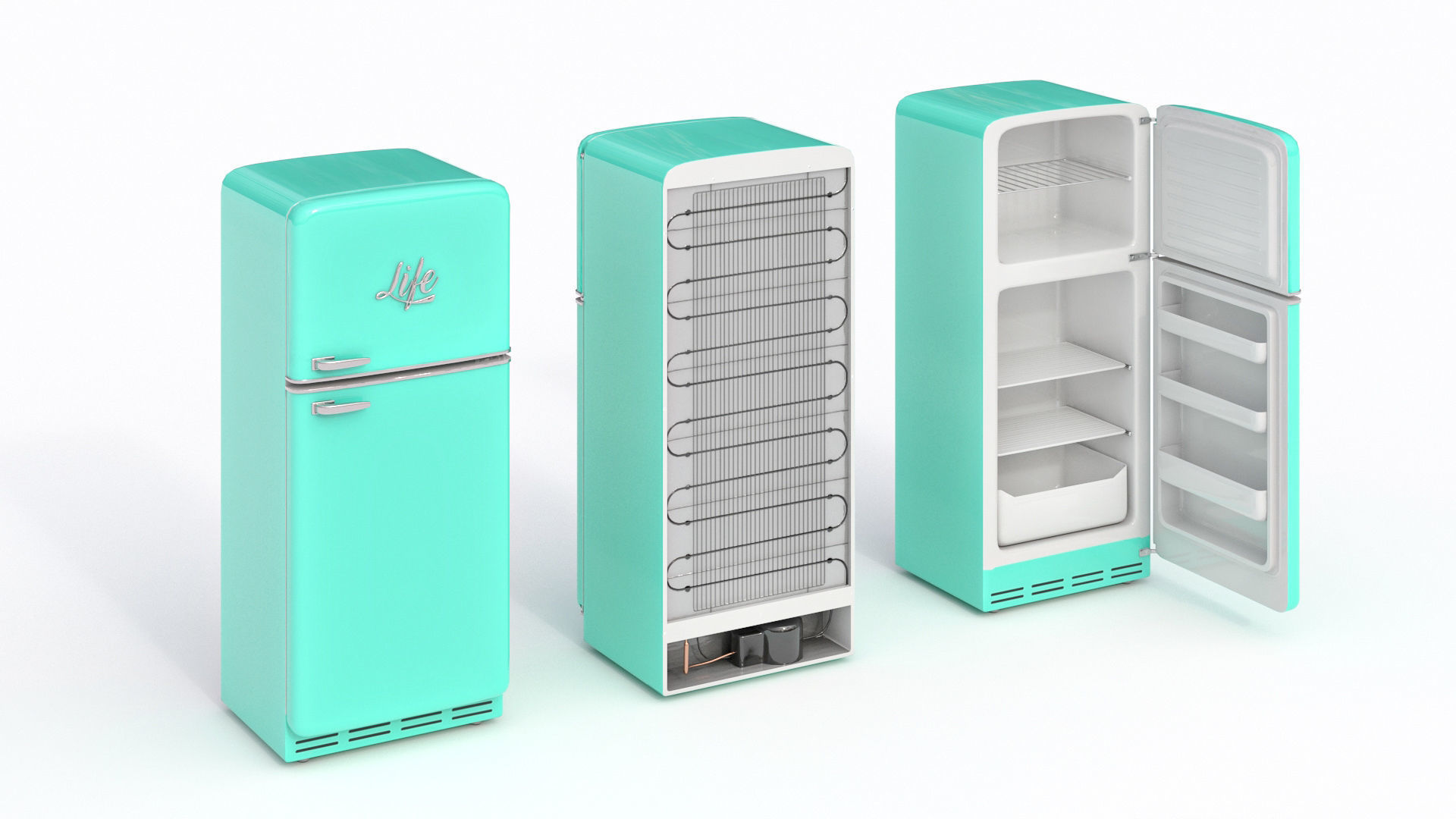 3D model Low poly Retro fridge VR / AR / low-poly | CGTrader