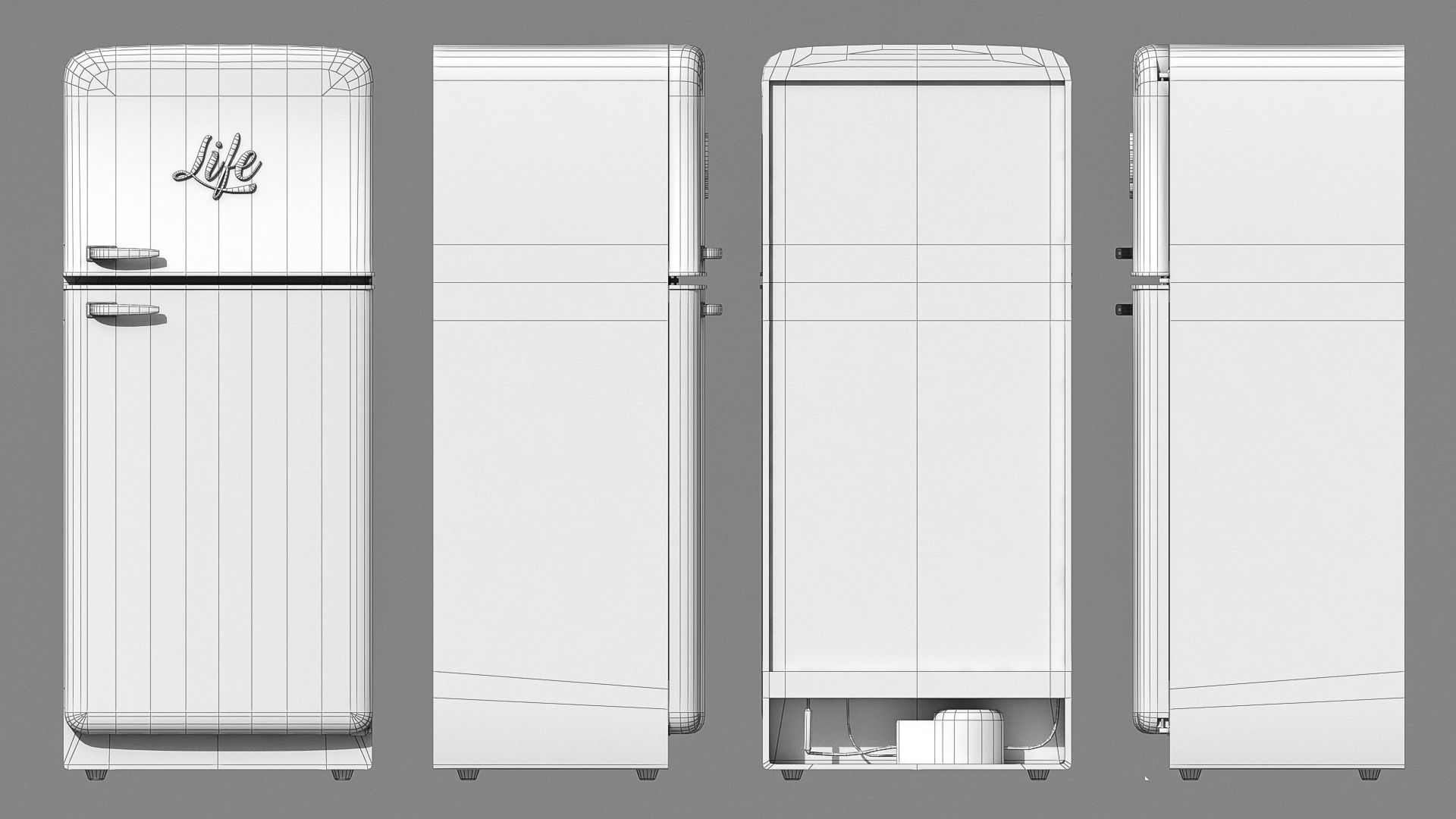 3D model Low poly Retro fridge VR / AR / low-poly | CGTrader