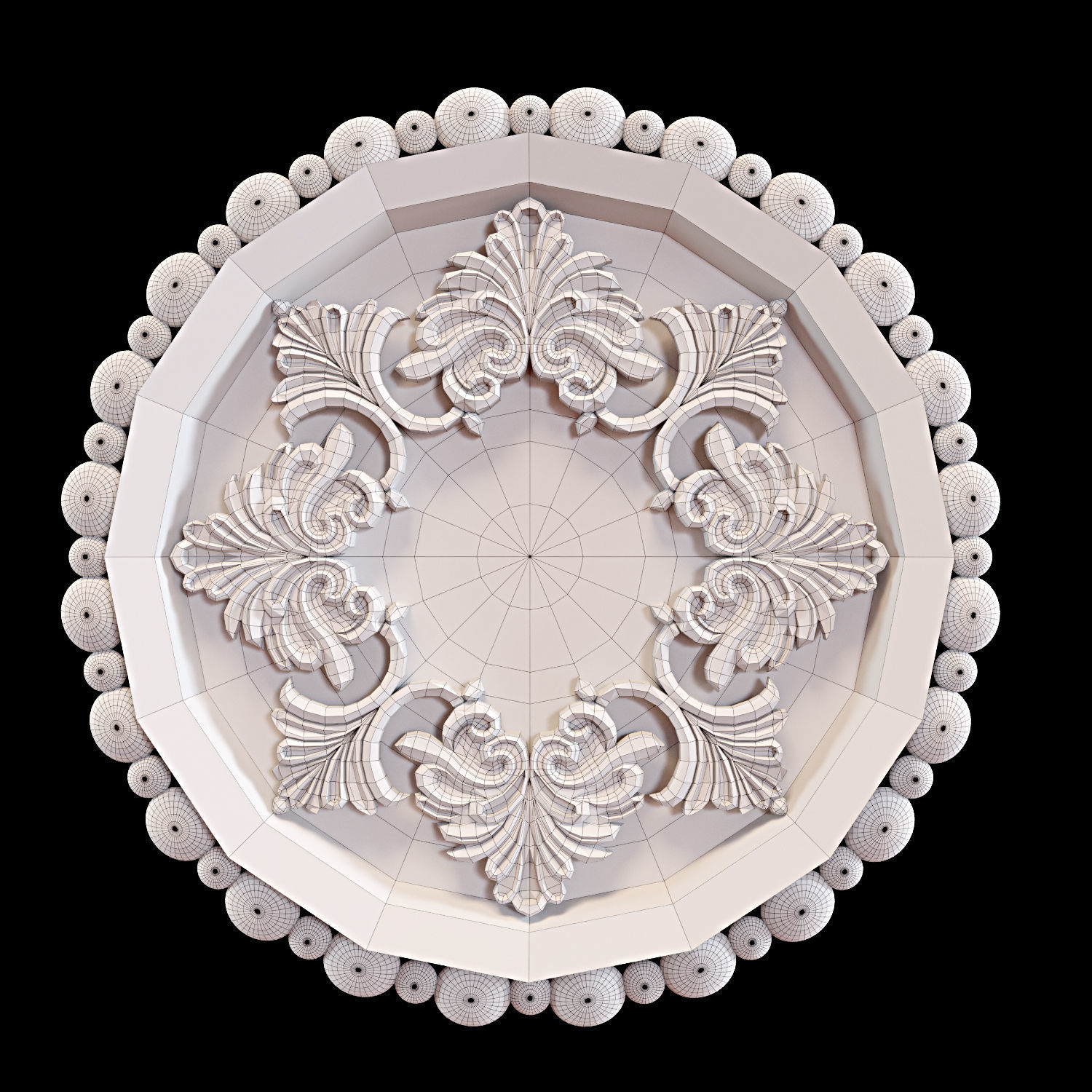 Ceiling Medallion 08 3D model | CGTrader
