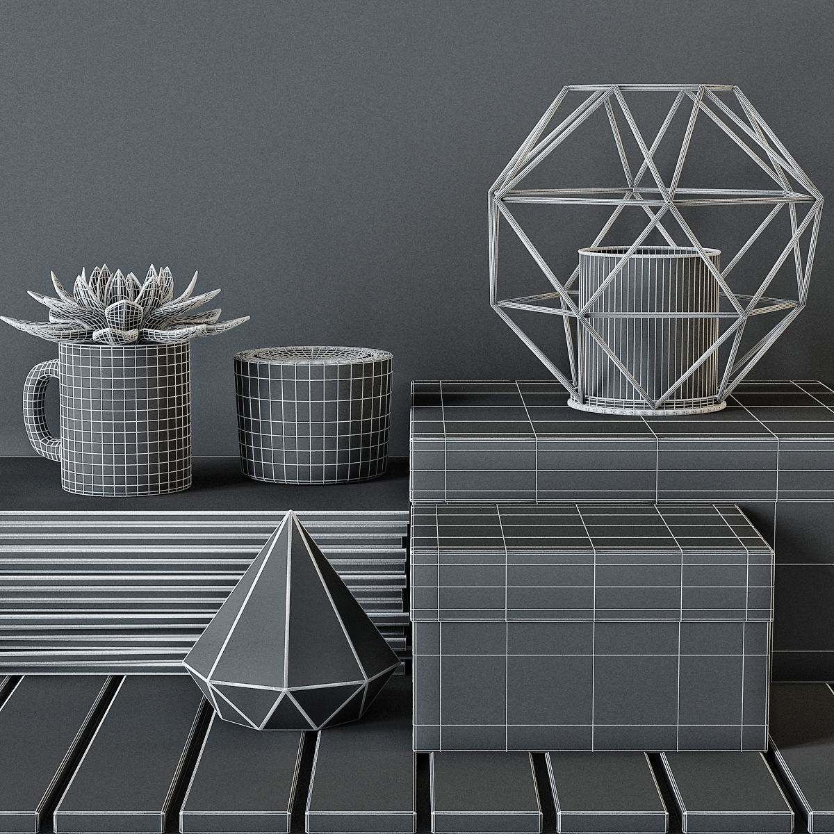 Copper decore set 3D model | CGTrader