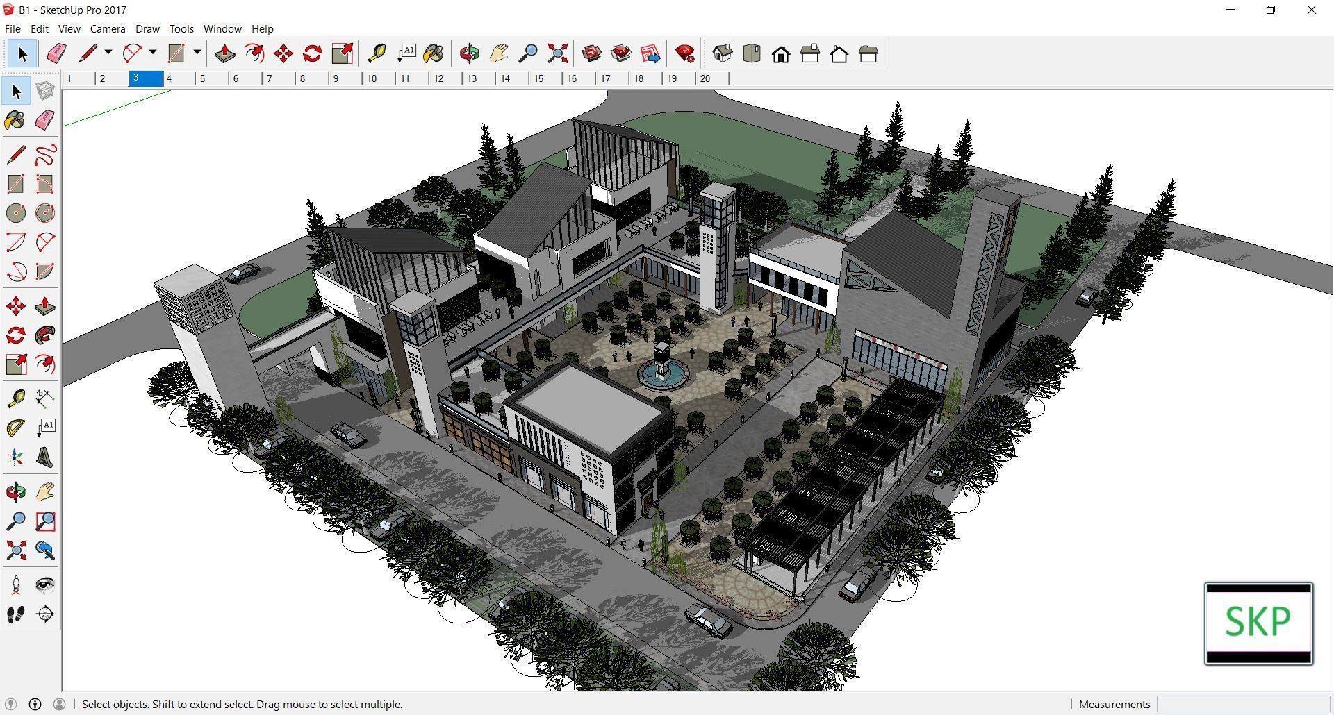 Sketchup Resturant building B1 3D model | CGTrader