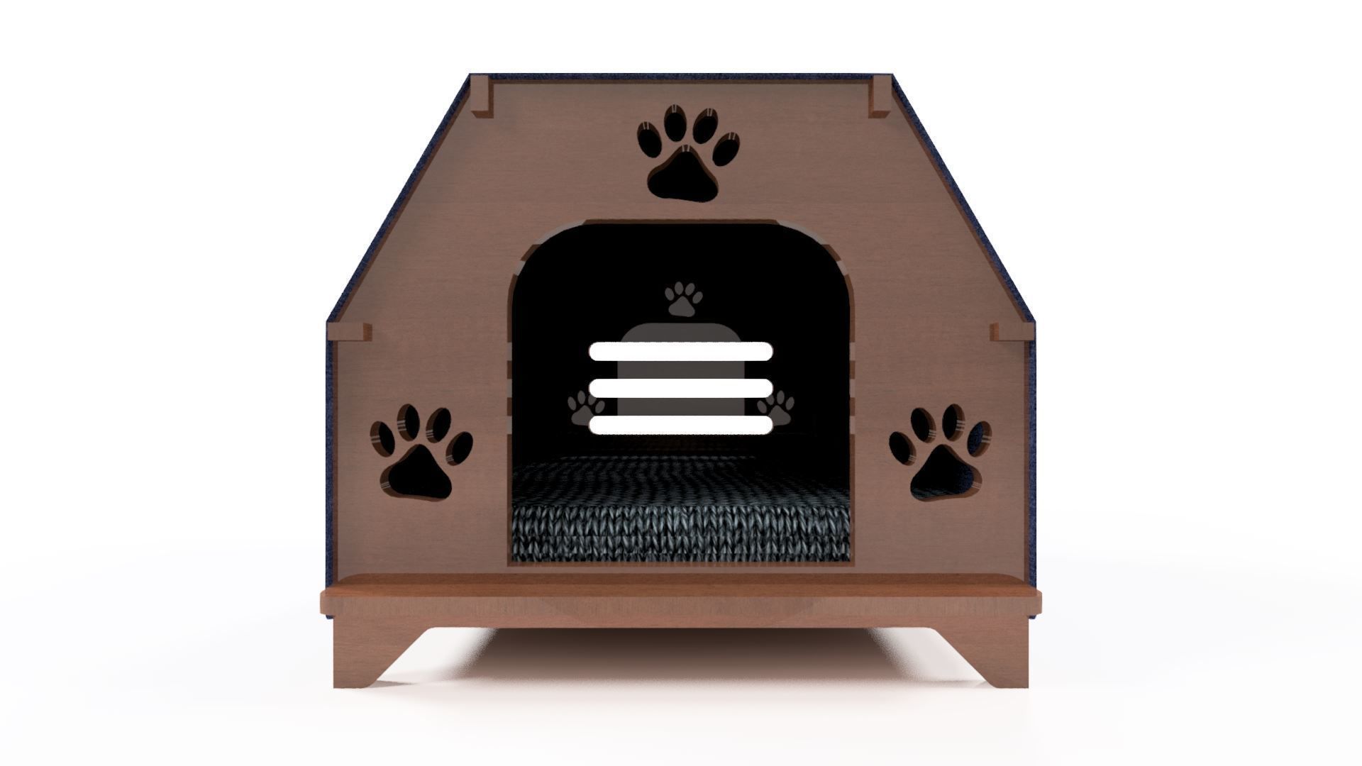 Wooden cat house 3D model | CGTrader