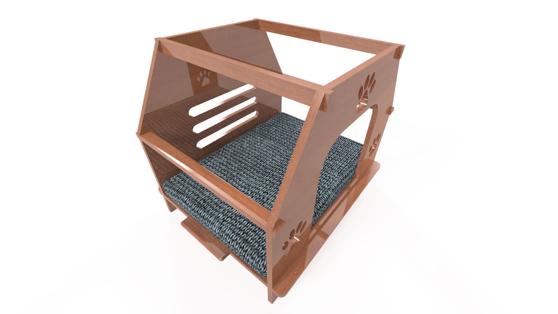 Wooden cat house 3D model | CGTrader