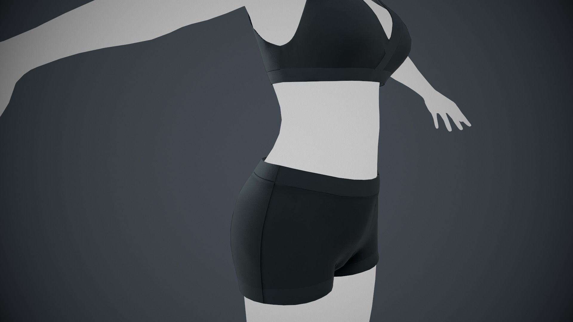 3D model Female Black Bra and Underwear VR / AR / low-poly | CGTrader