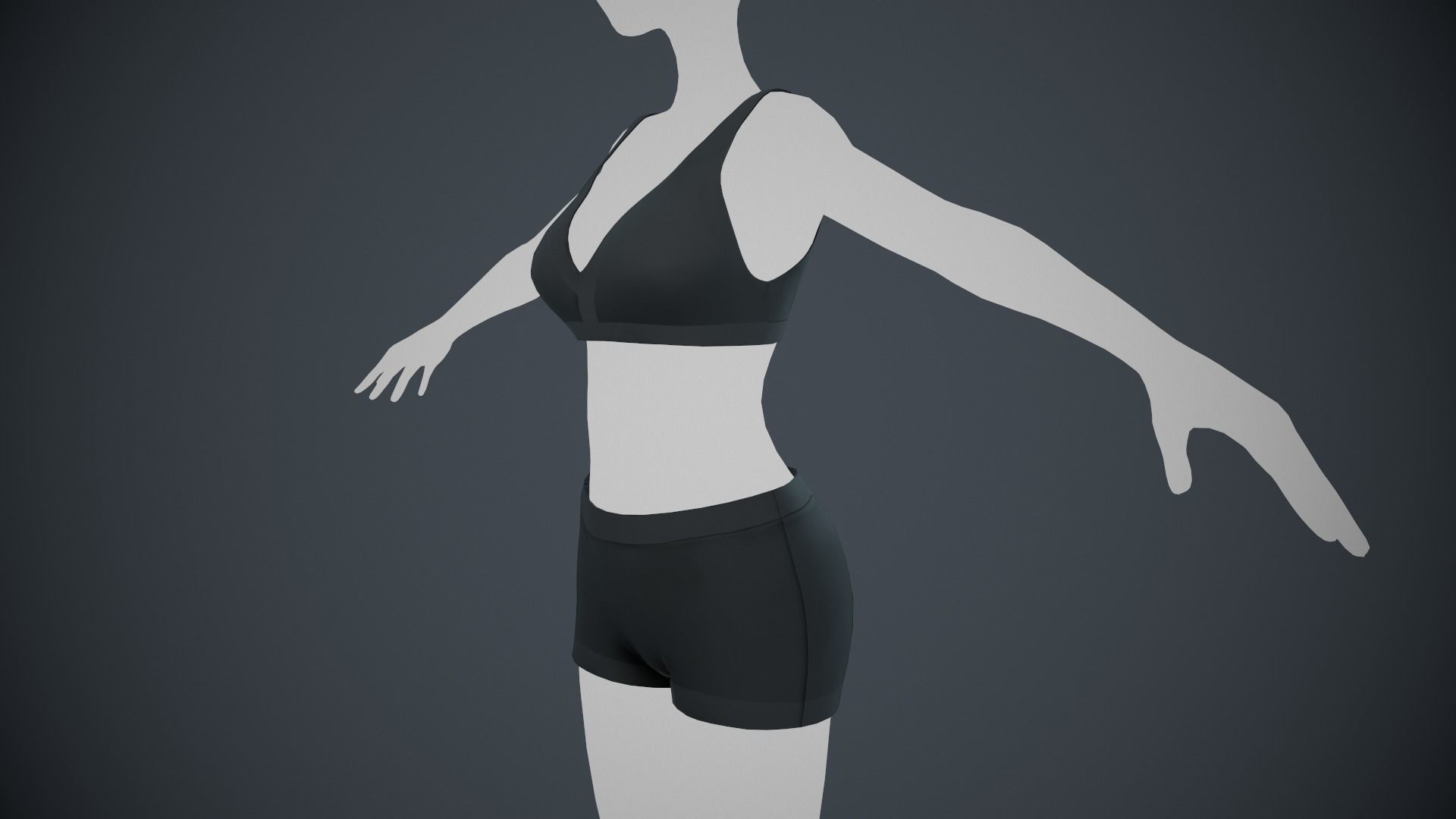 3D model Female Black Bra and Underwear VR / AR / low-poly | CGTrader