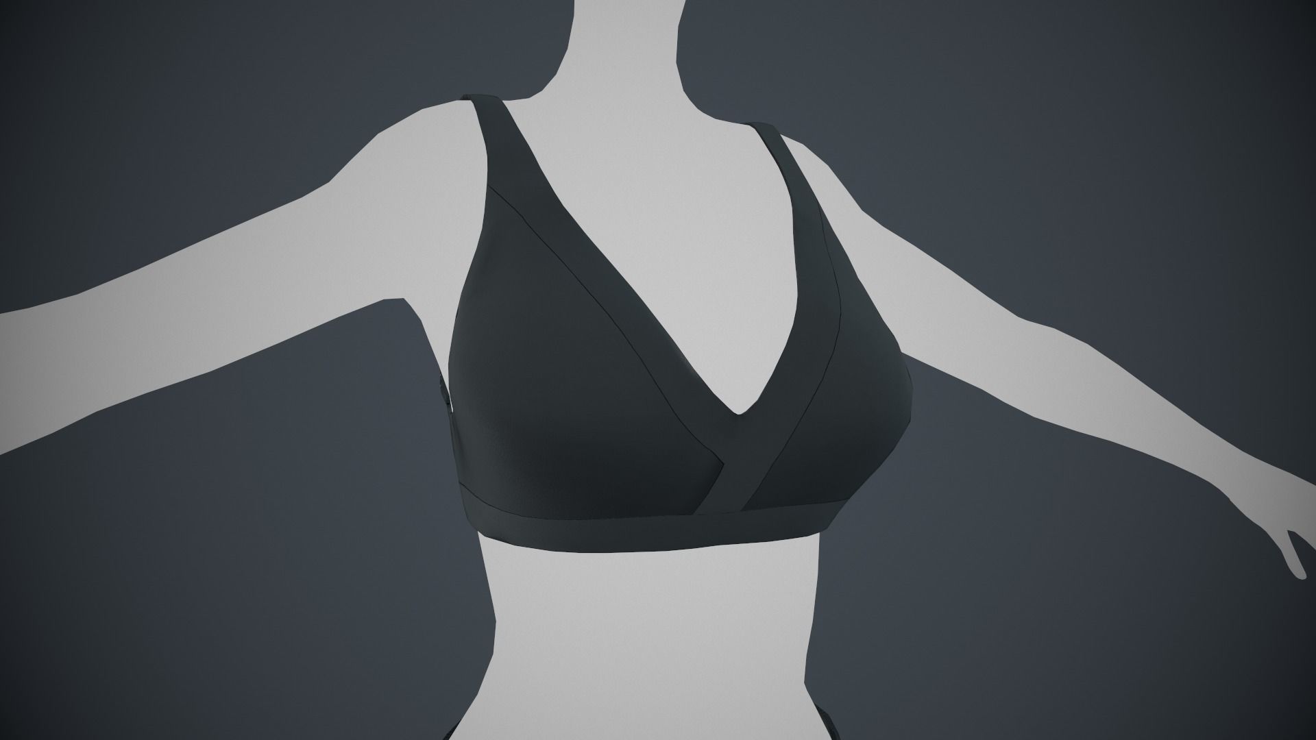 3D model Female Black Bra and Underwear VR / AR / low-poly | CGTrader