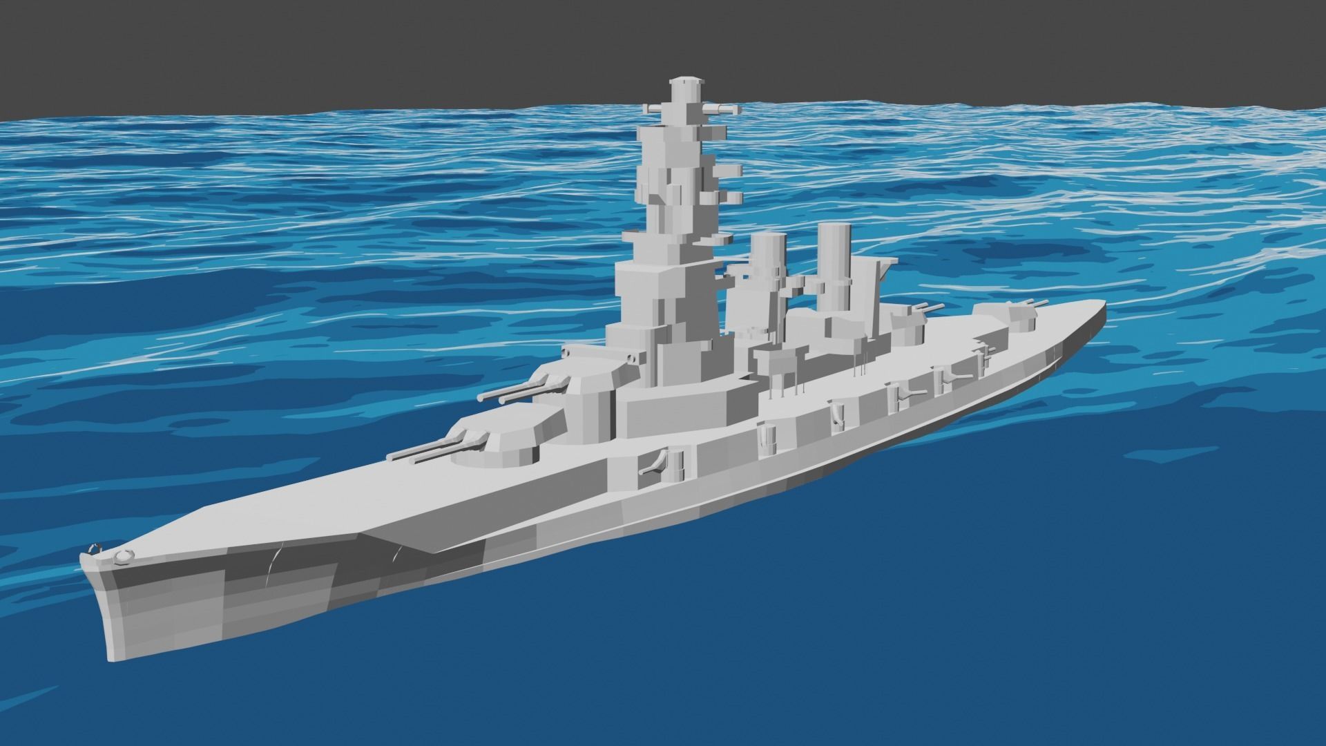 Lowpoly IJN Kongo free 3D model | CGTrader