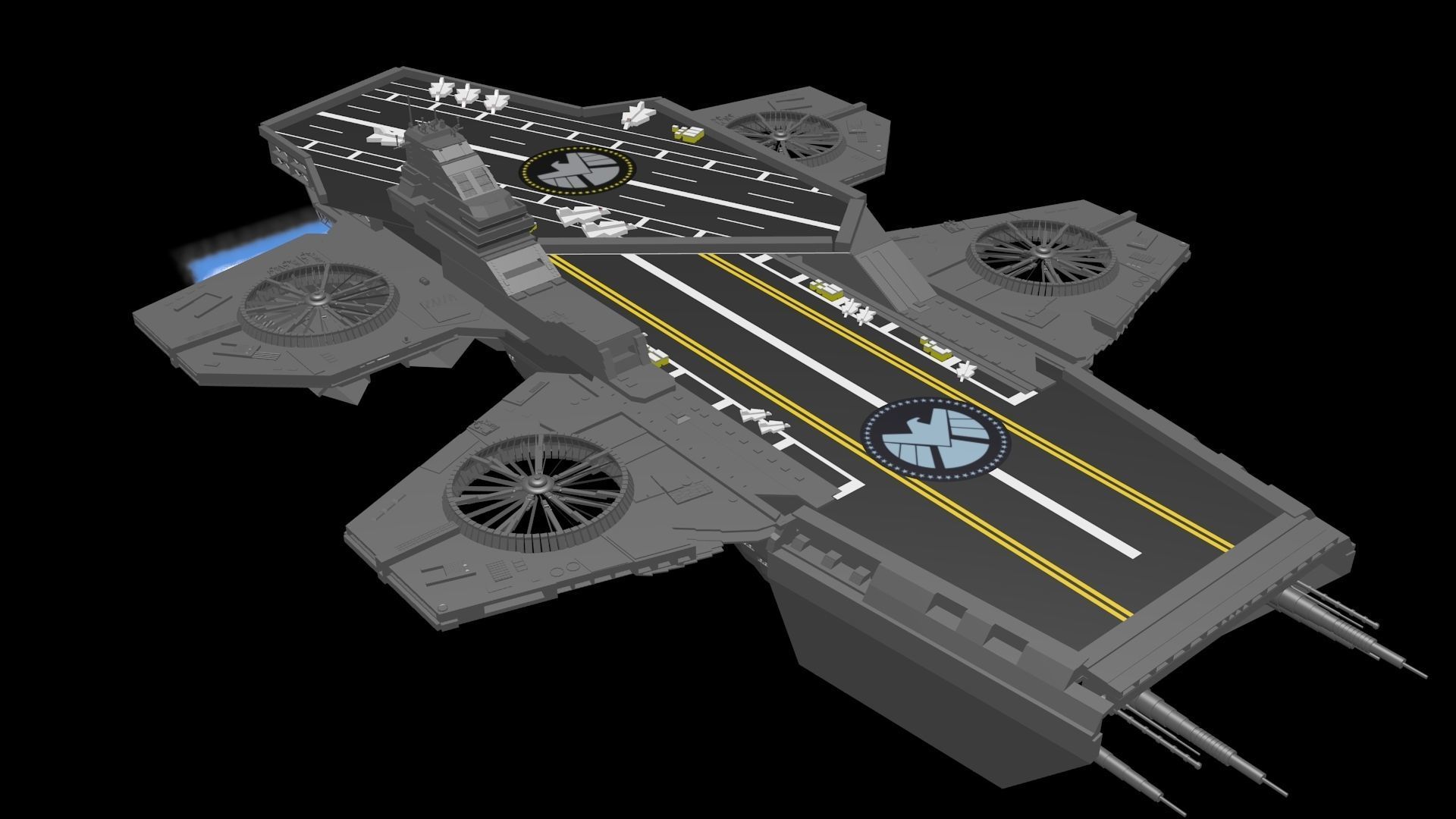 SHIELD Helicarrier free 3D model | CGTrader
