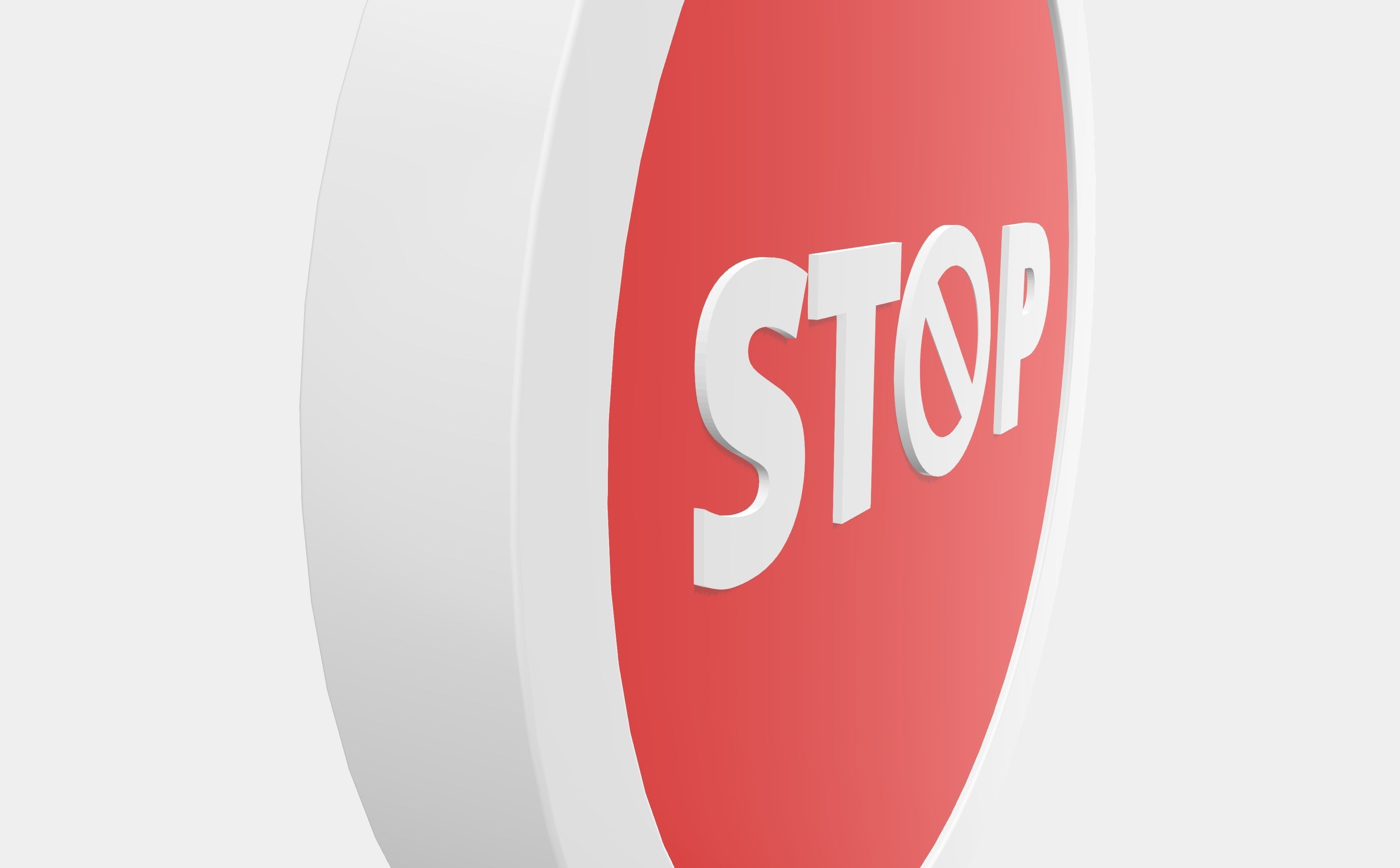 Stop traffic 3D illustration model 3D model 3D printable | CGTrader
