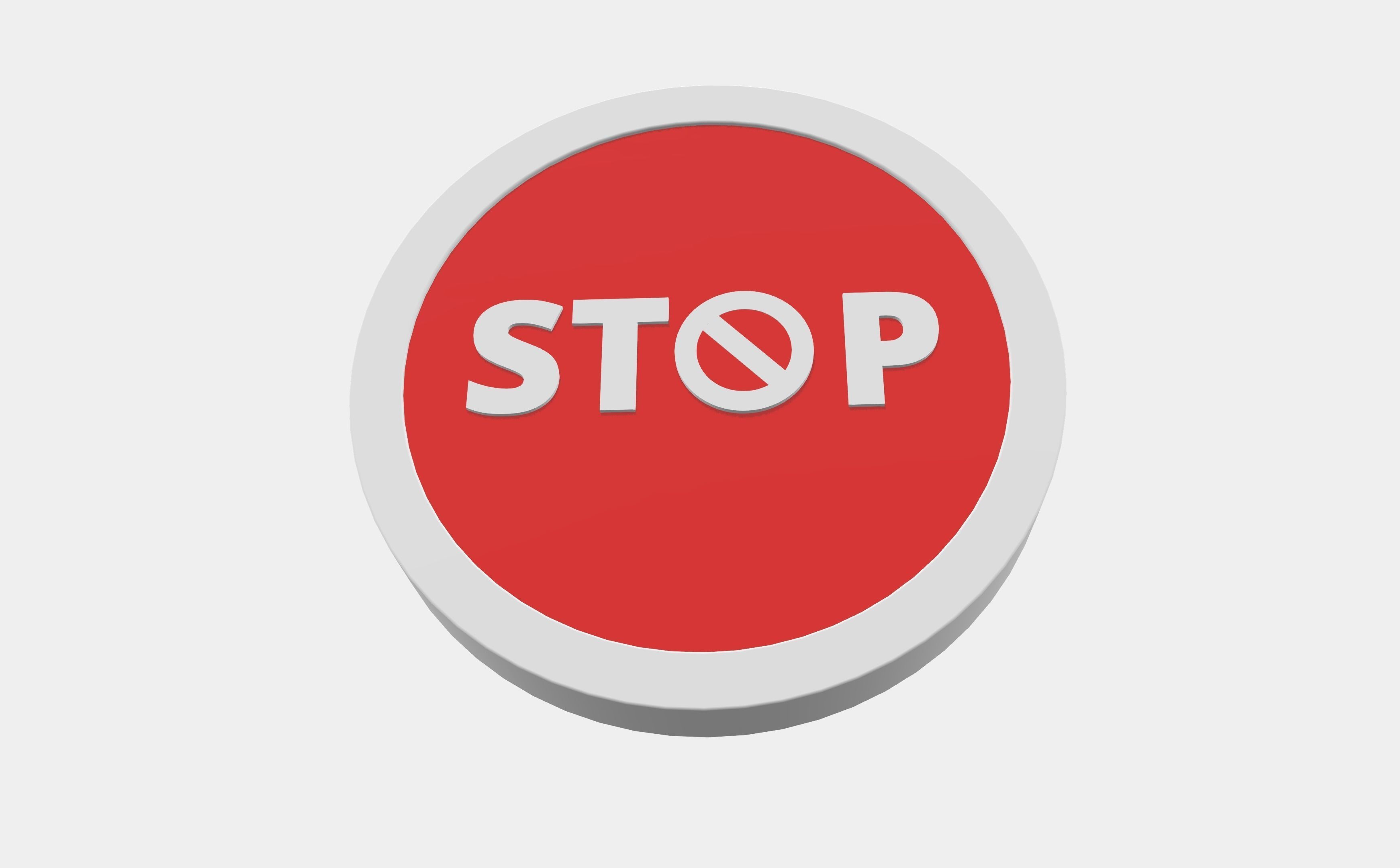 Stop traffic 3D illustration model 3D model 3D printable | CGTrader