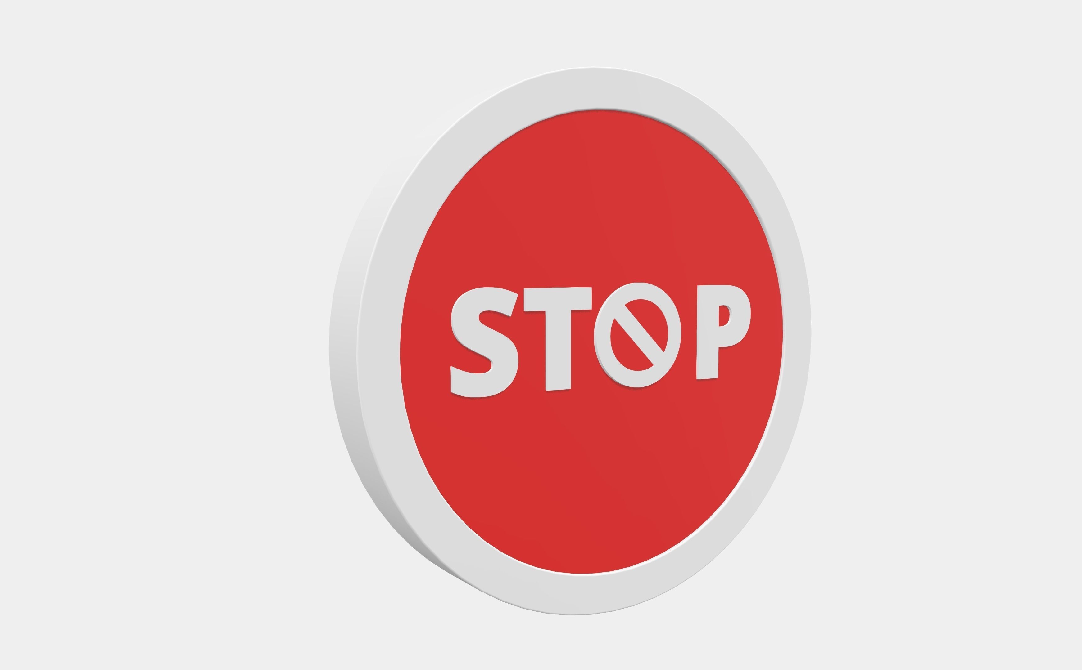 Stop traffic 3D illustration model 3D model 3D printable | CGTrader