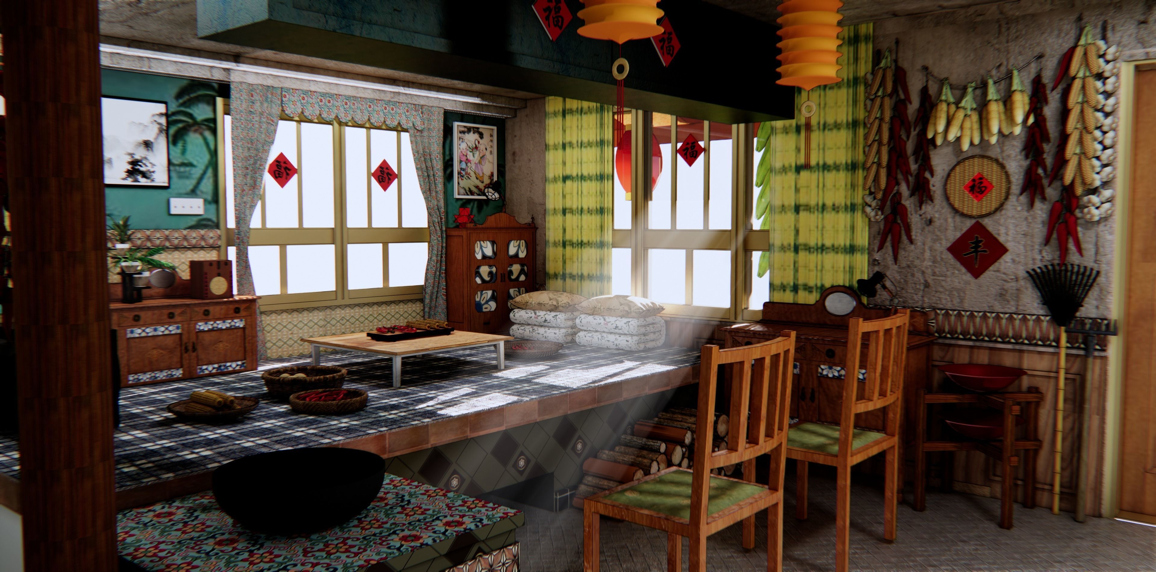 Traditional Chinese room 3D model | CGTrader