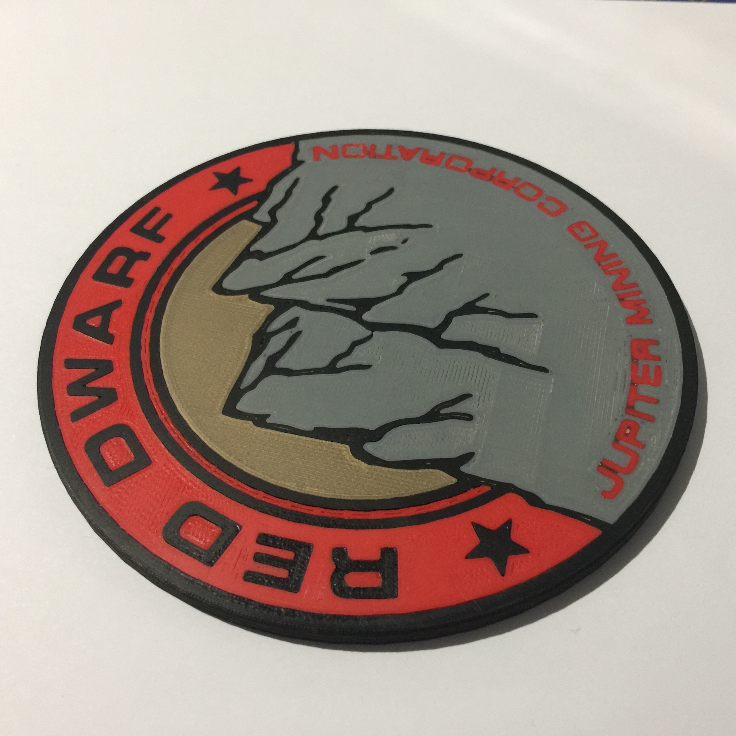 JMC Red Dwarf Uniform Patch Coaster 3D model 3D printable | CGTrader