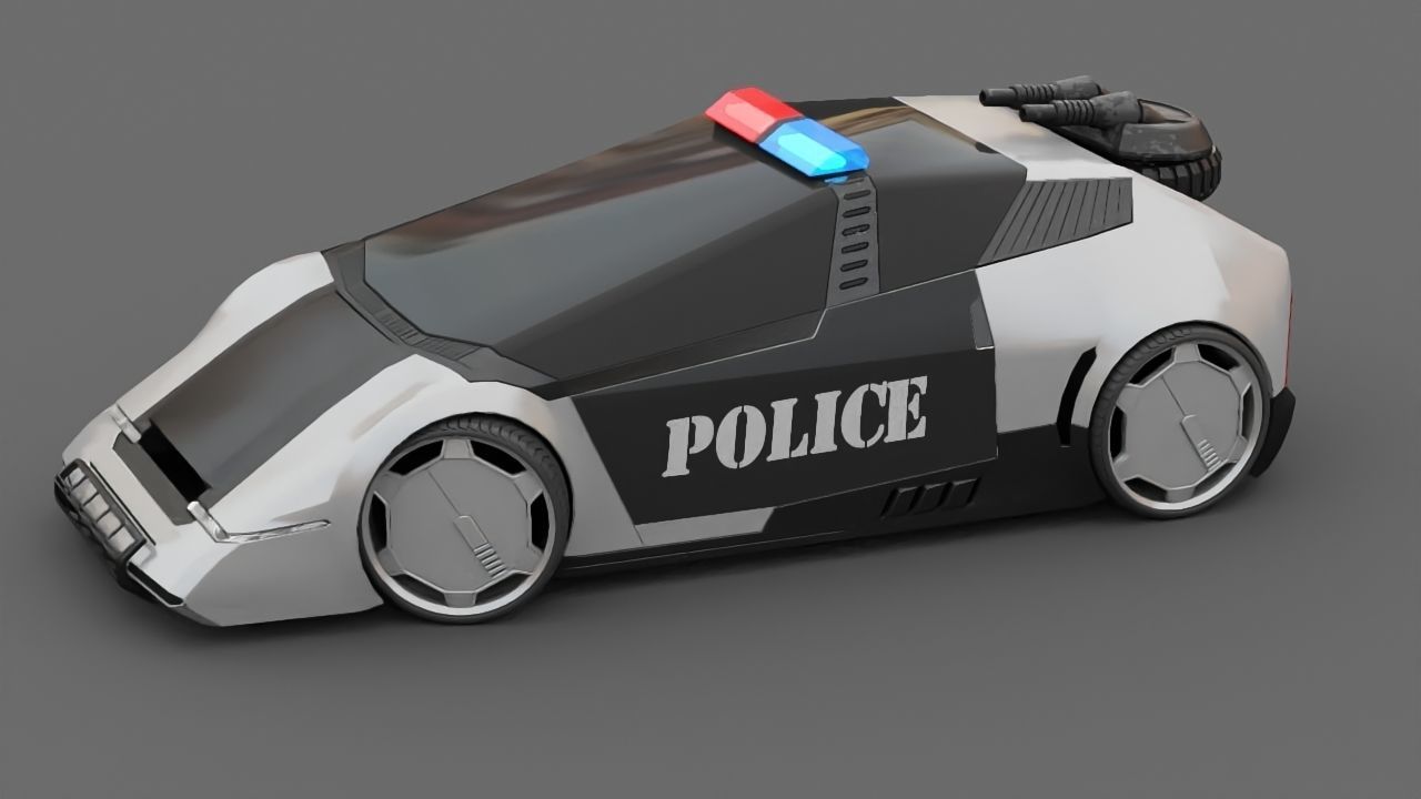 sci-fi Police car 3D model | CGTrader