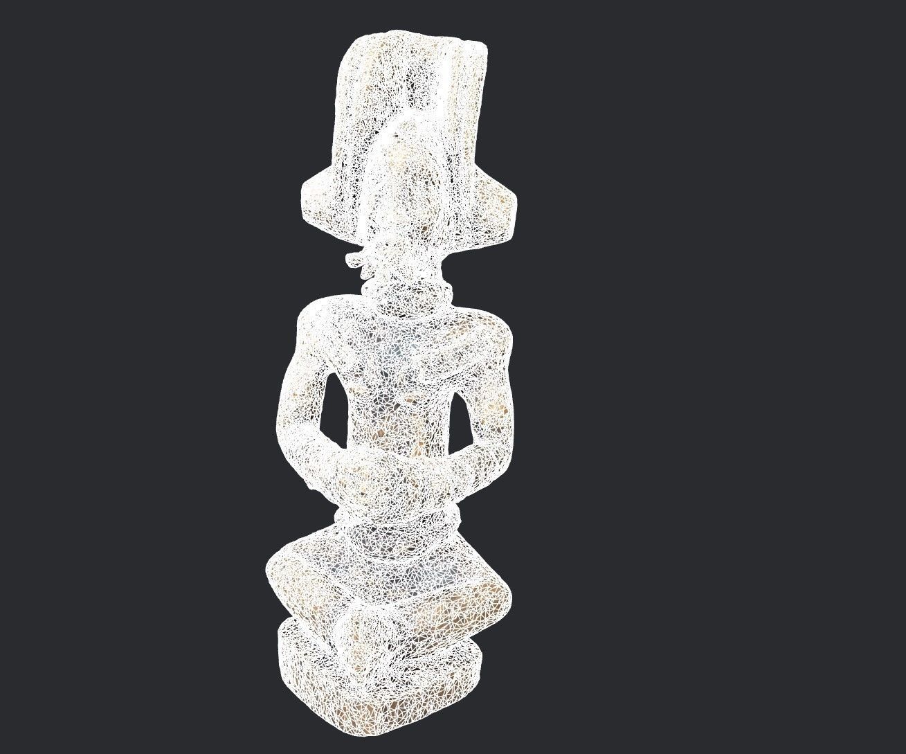 Seated African Sculpture 3D model | CGTrader