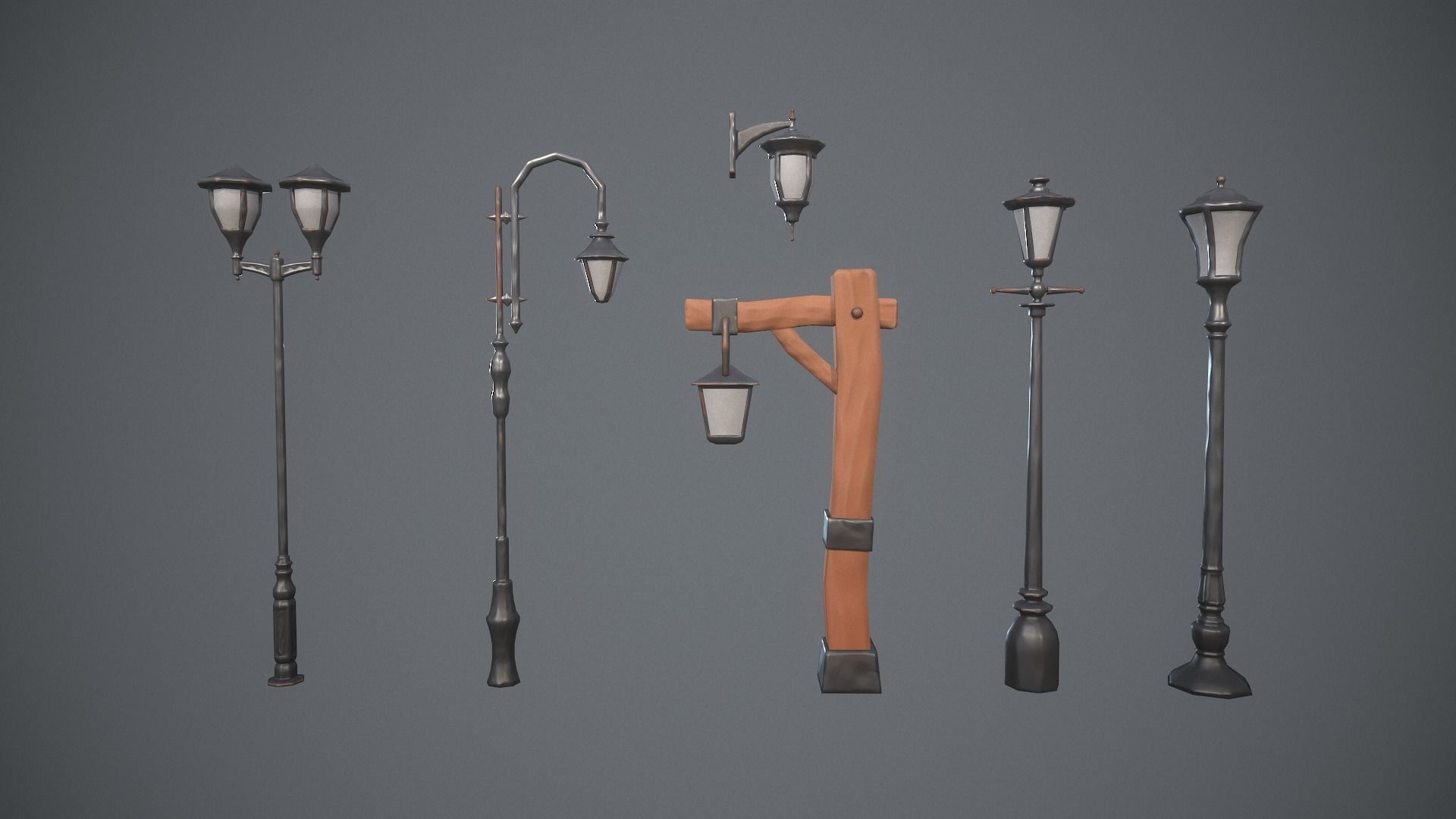 3D model Stylized lamps VR / AR / low-poly | CGTrader