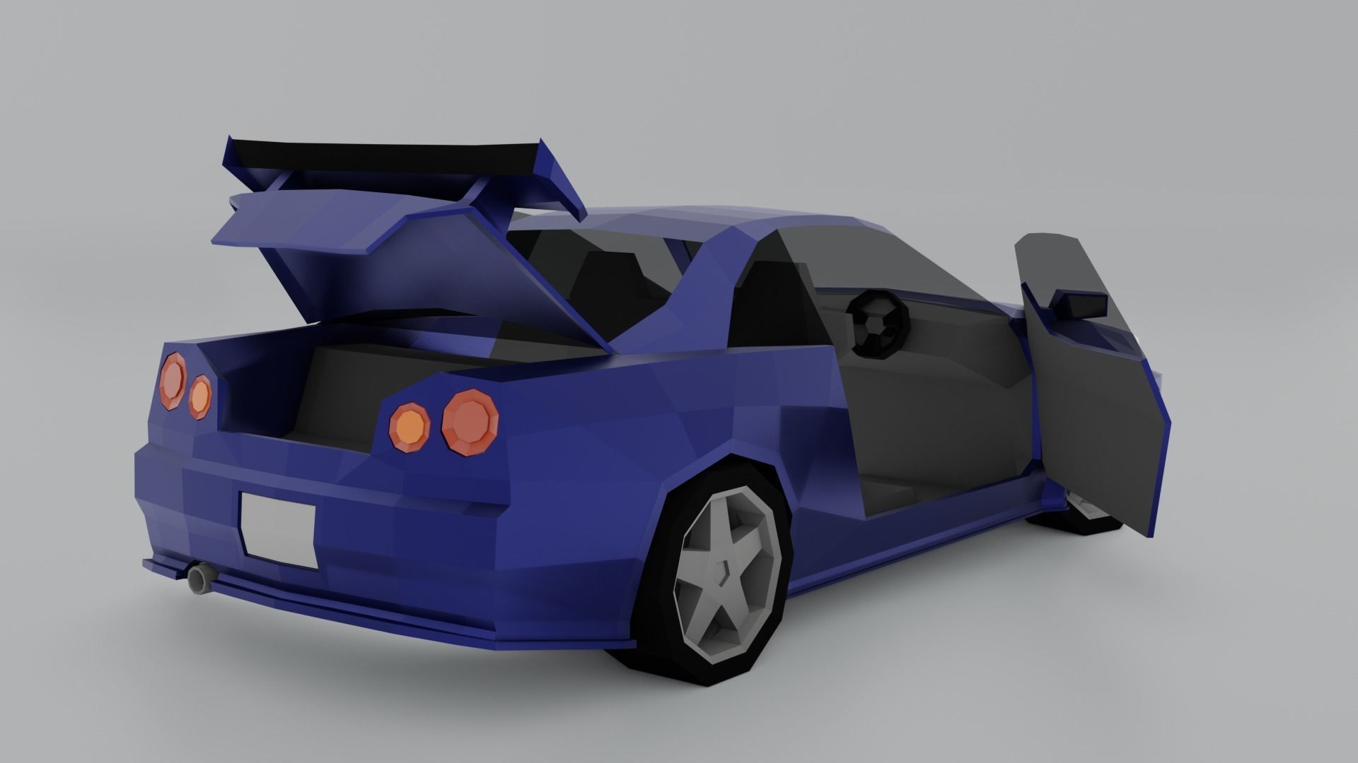 Nissan GTR R34 low poly free VR / AR / low-poly 3D model | CGTrader