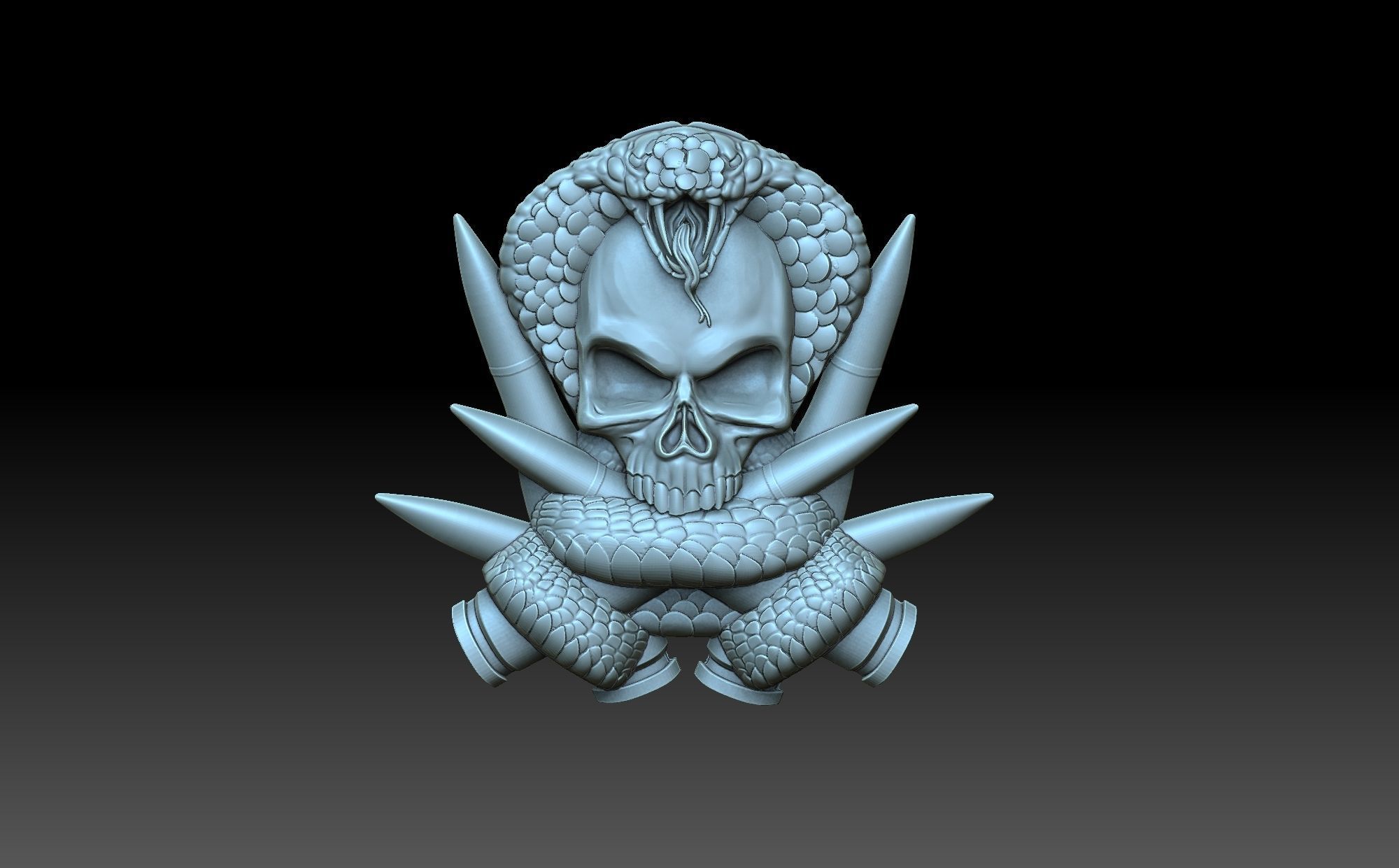 Skull and snake 3D model 3D printable | CGTrader