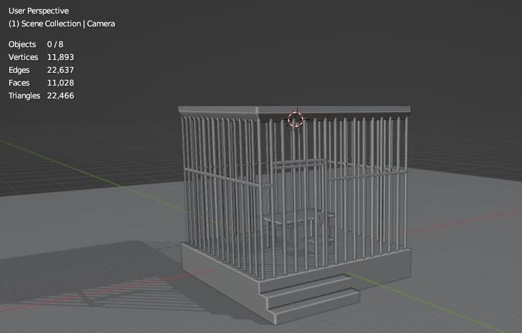 Prison cage with table 3D model | CGTrader