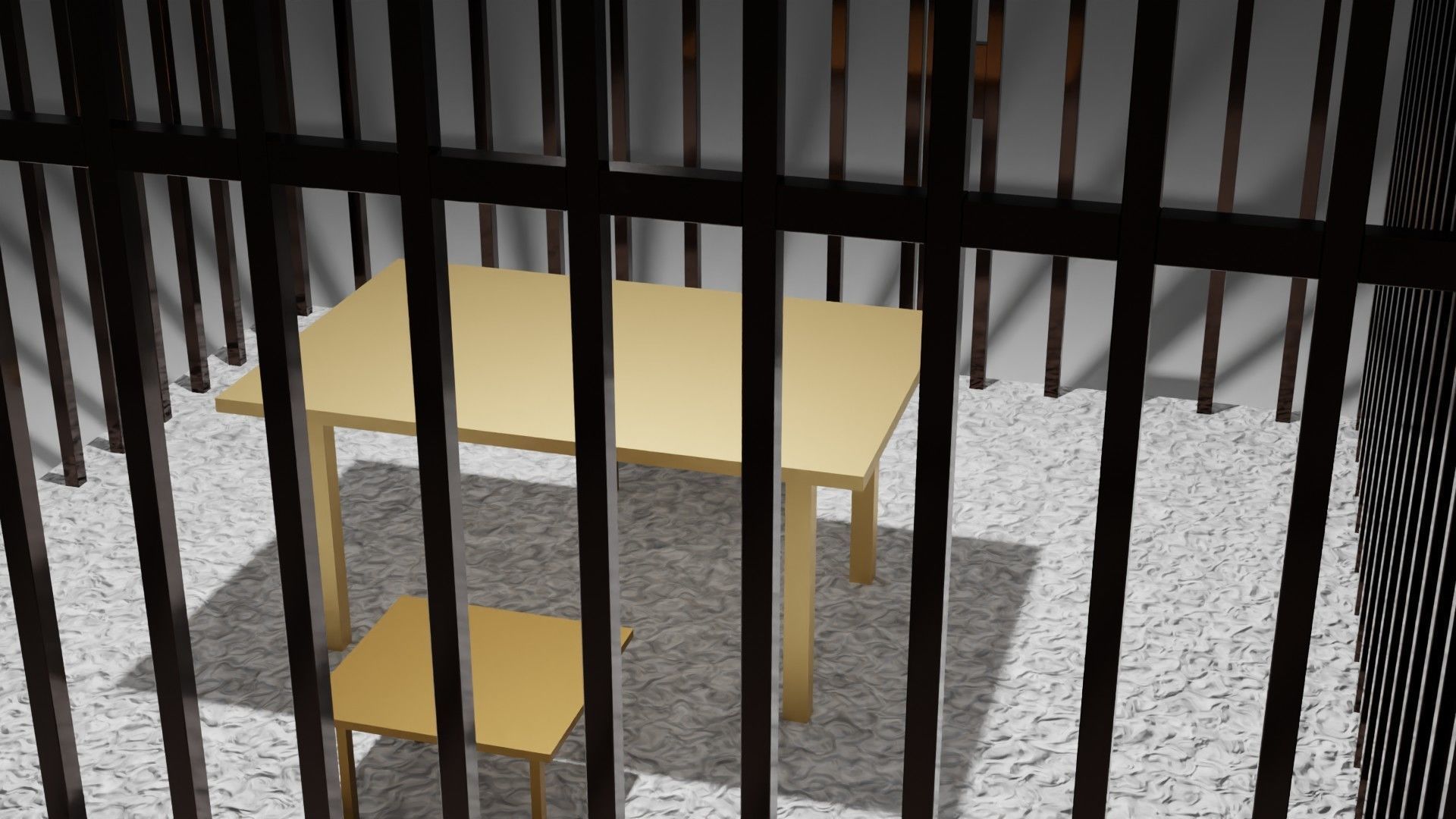 Prison cage with table 3D model | CGTrader